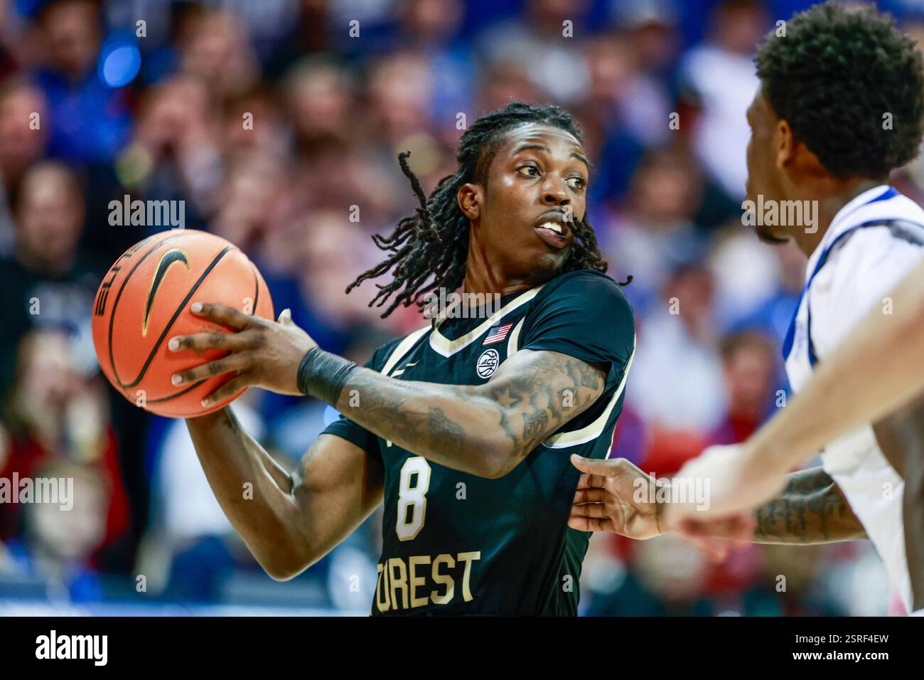 Dallas, Texas, USA. 15th Feb, 2025. Wake Forest Demon Deacons guard TY ...