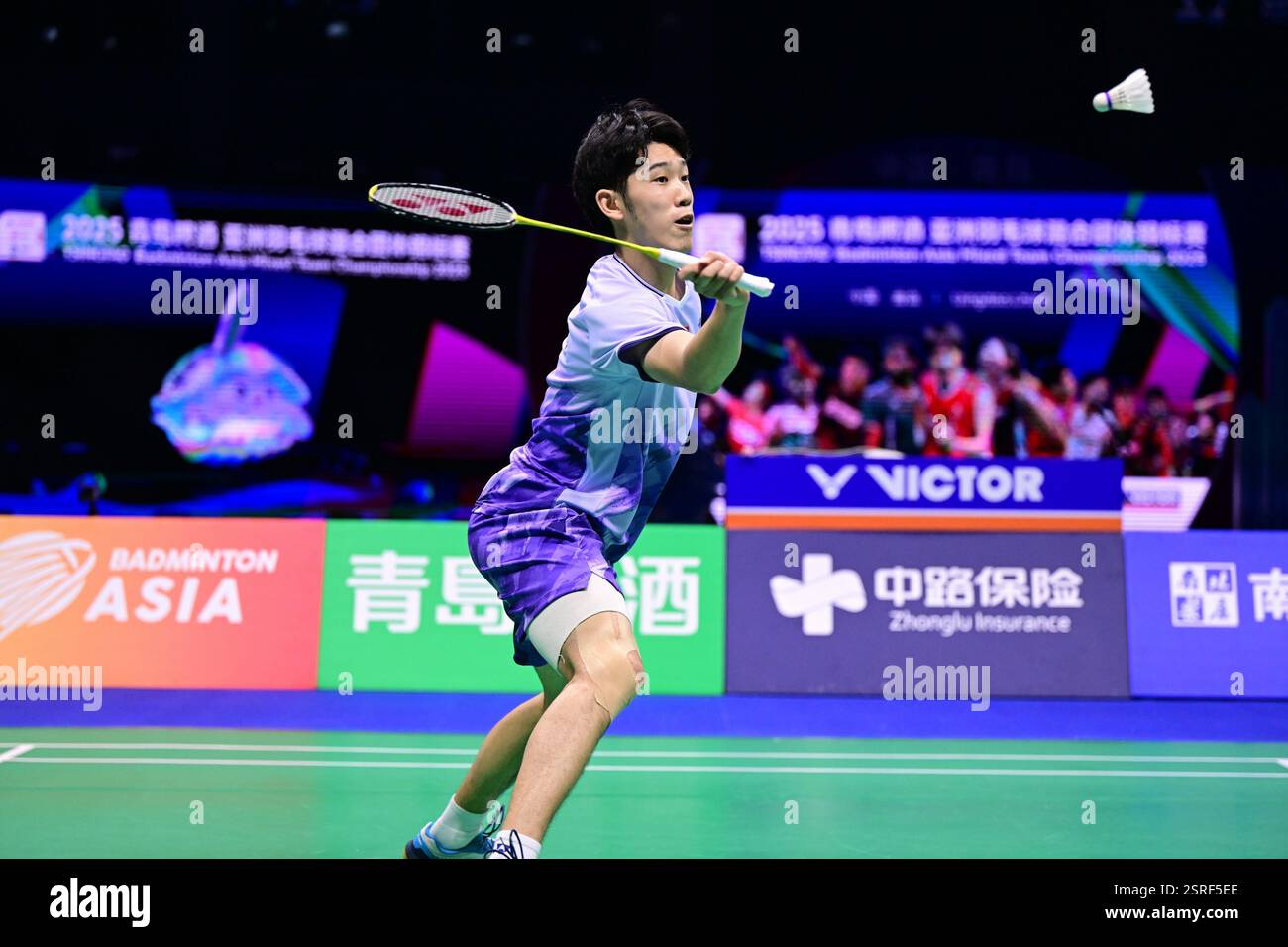 QINGDAO, CHINA - FEBRUARY 15, 2025 - Chinese player HU Zhe An VS TANAKA ...
