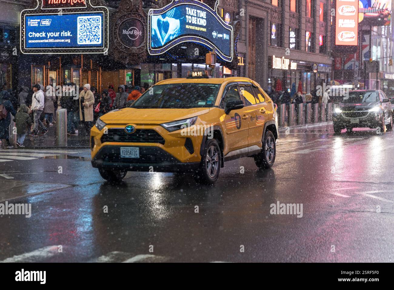 Snow in Times Square in New York during winter in the, United States ...