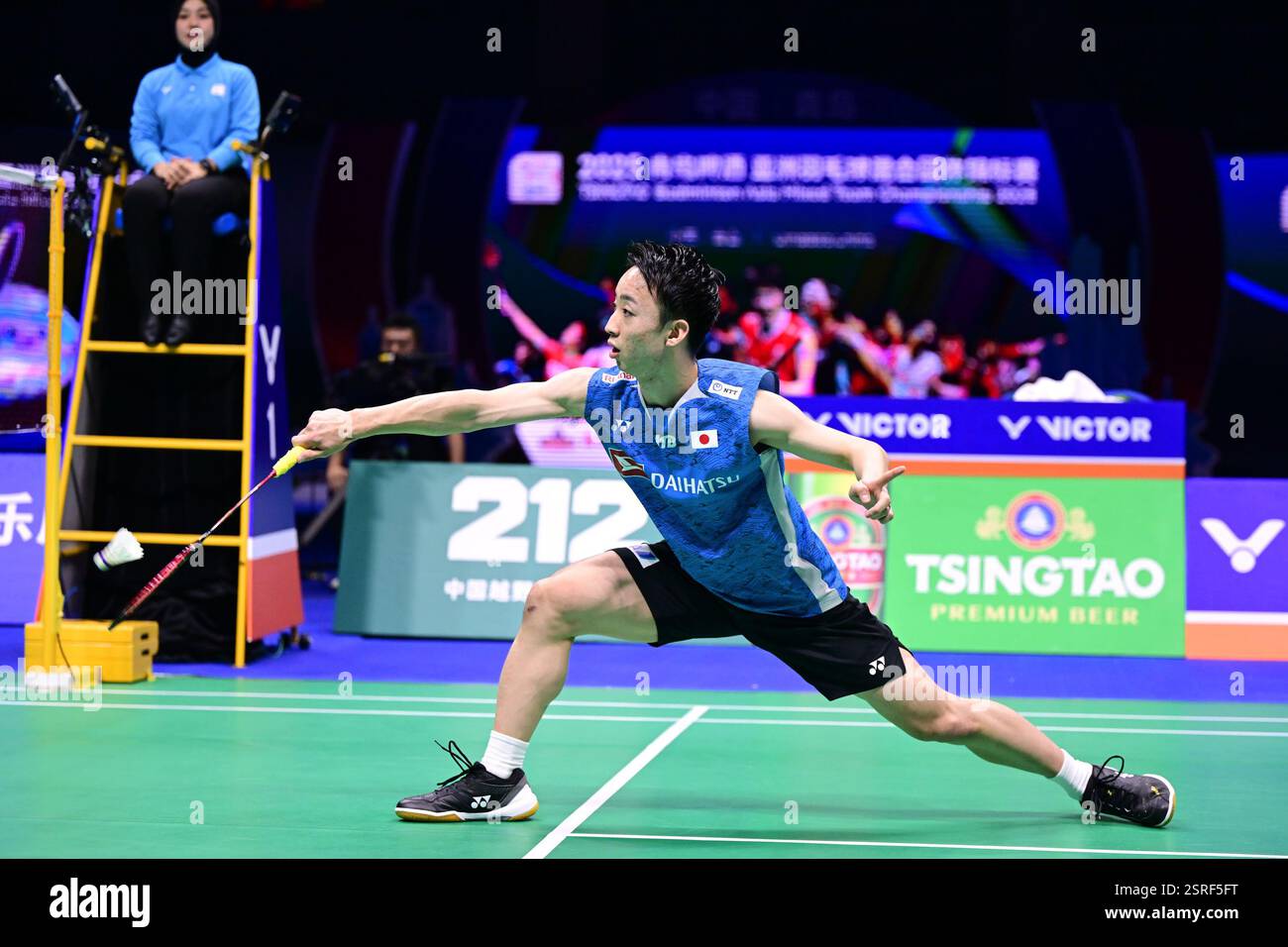 QINGDAO, CHINA - FEBRUARY 15, 2025 - Chinese player HU Zhe An VS TANAKA ...