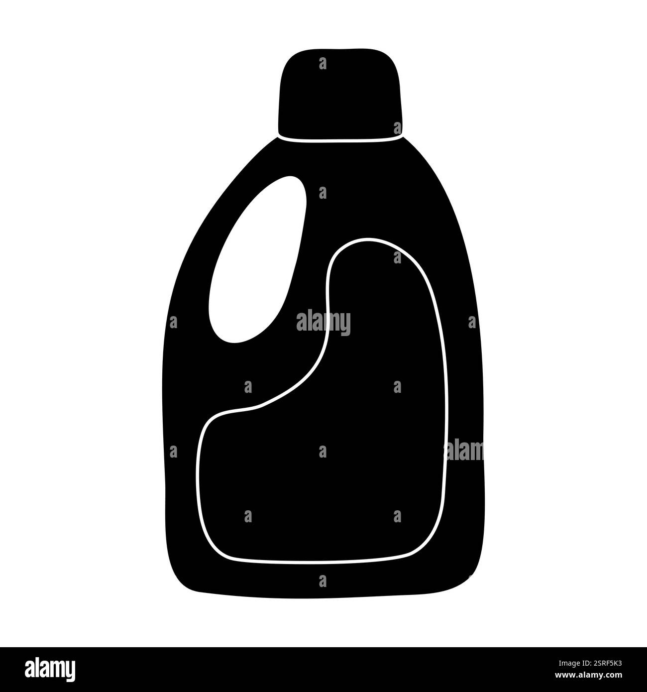 Black silhouette of bottle with cleaning or washing detergent, glyph ...