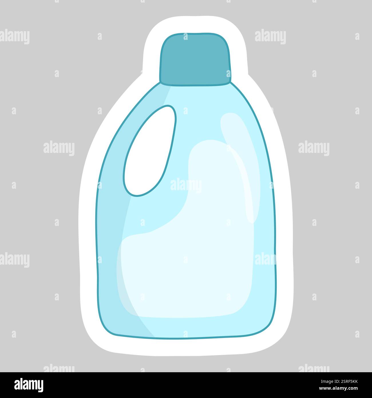 Sticker with blue bottle with cleaning or washing detergent, vector ...
