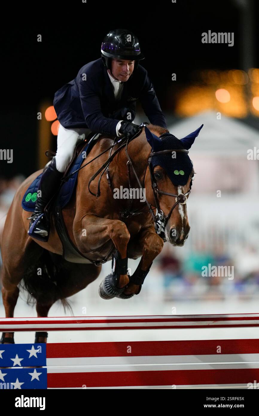 Ocala, Florida, USA. 15th Feb, 2025. Cian OÃ Connor (Ireland) aboard ...