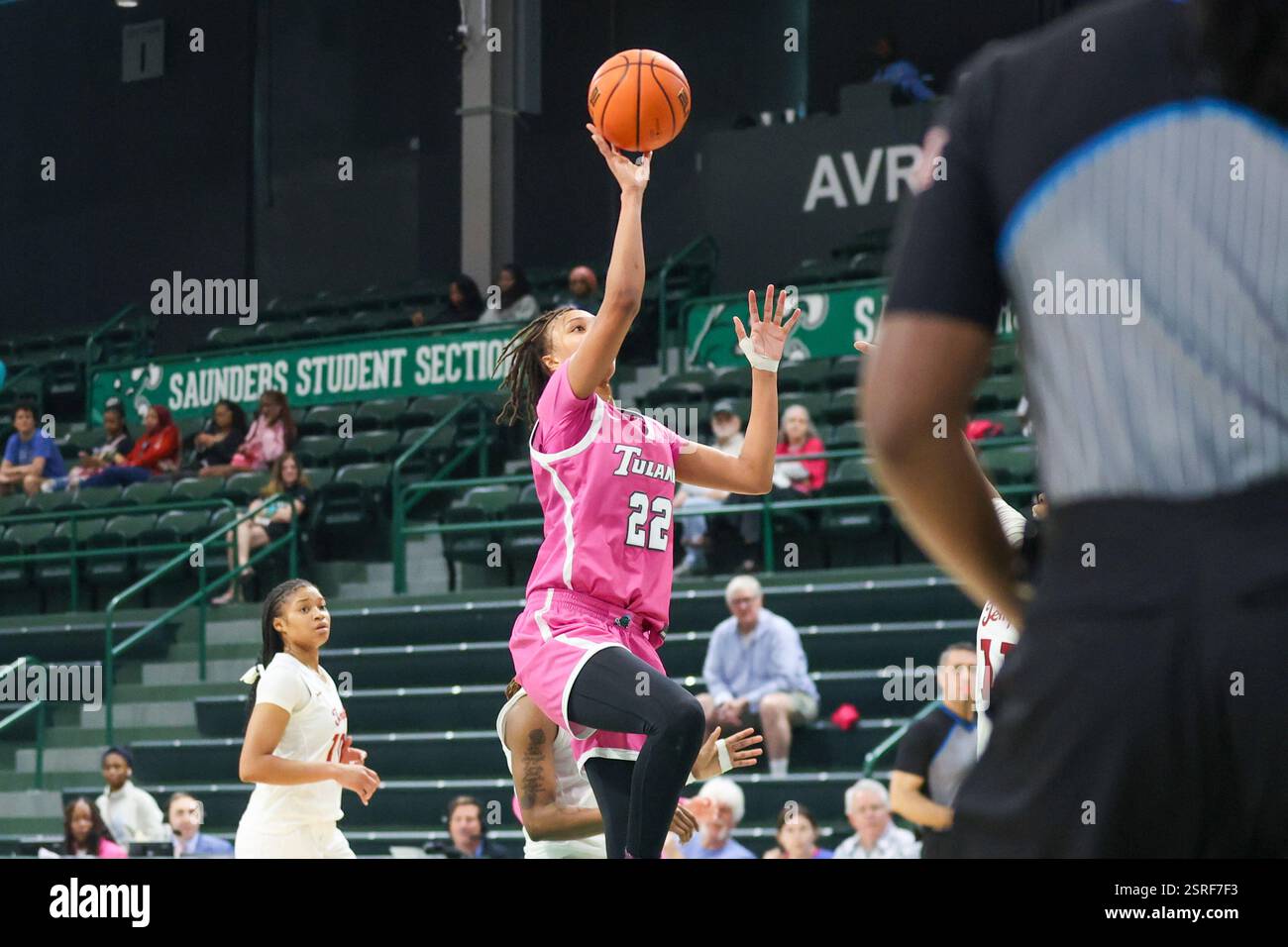 New Orleans, United States. 15th Feb, 2025. Tulane Green Wave forward ...