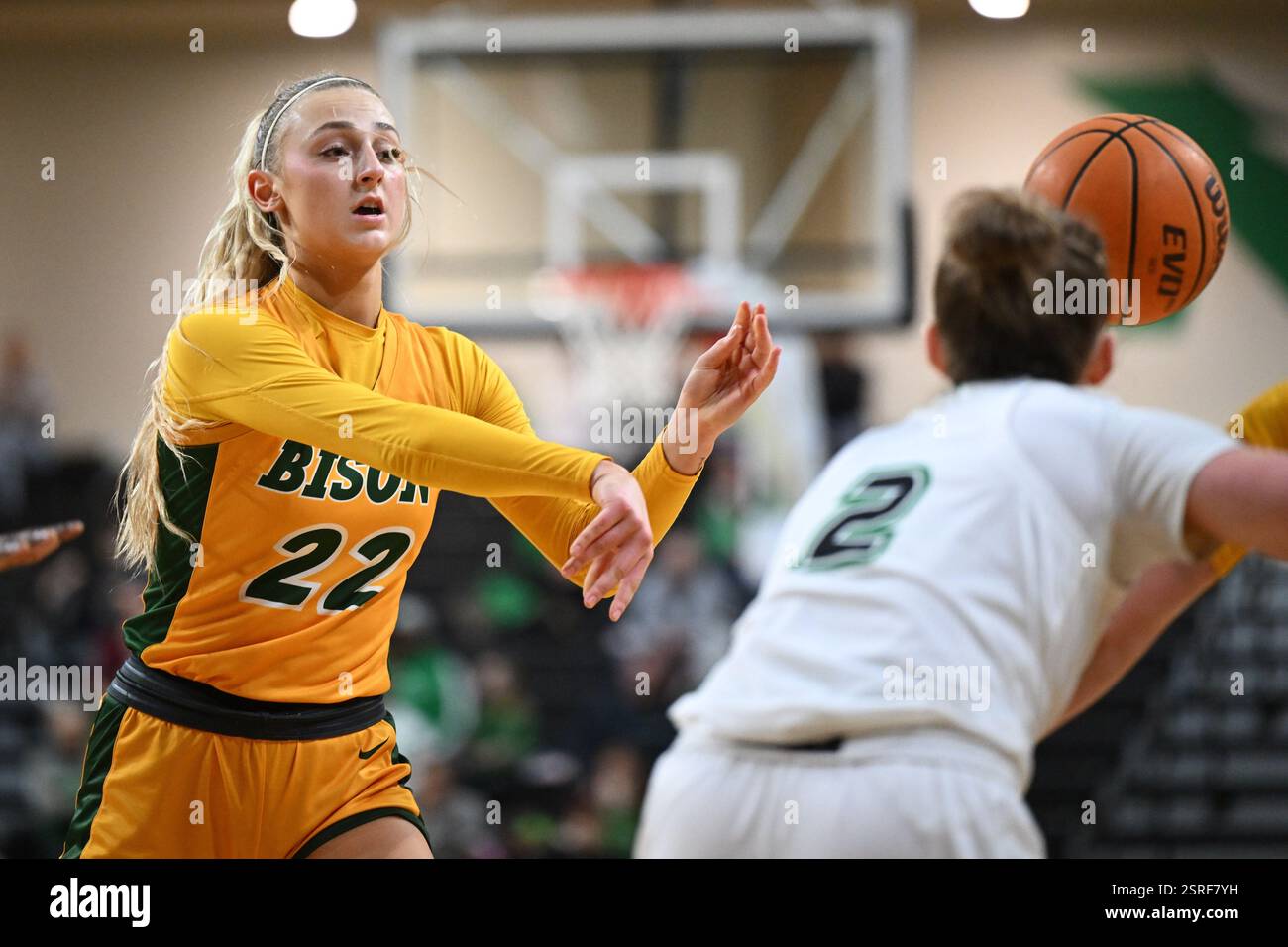Grand Forks, USA. 15th Feb, 2025. North Dakota State Bison forward ...