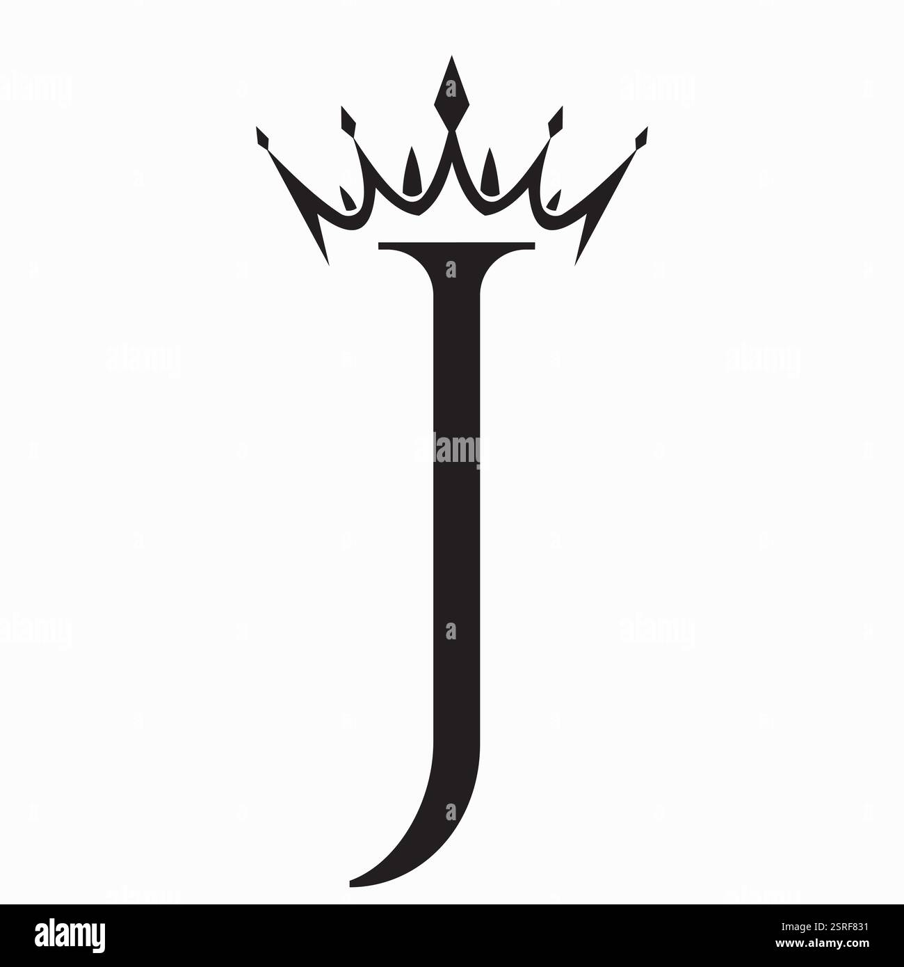 Initial Letter J Crown Logo Concept For Fashion and Beauty Symbol ...
