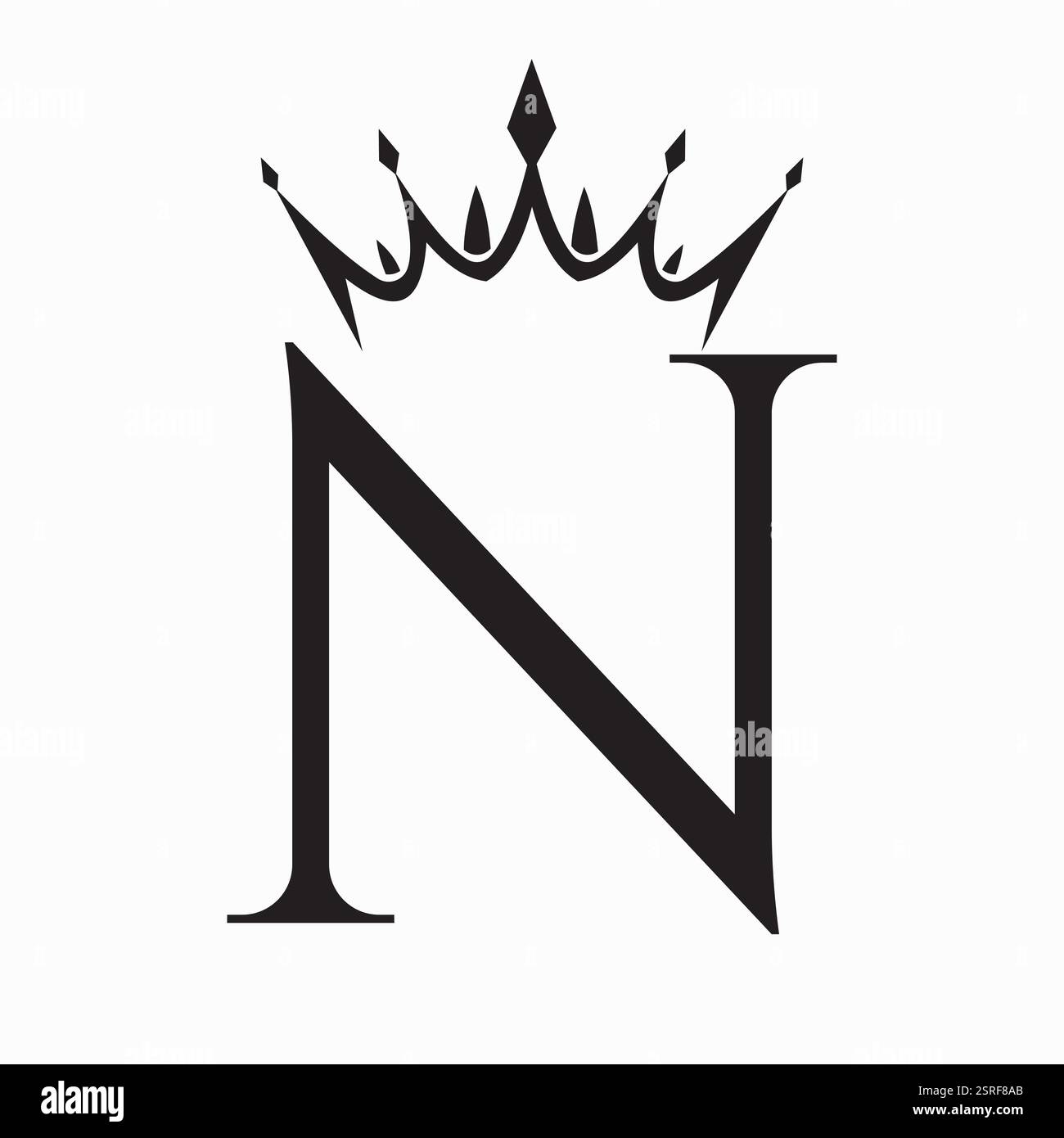 Initial Letter N Crown Logo Concept For Fashion and Beauty Symbol ...