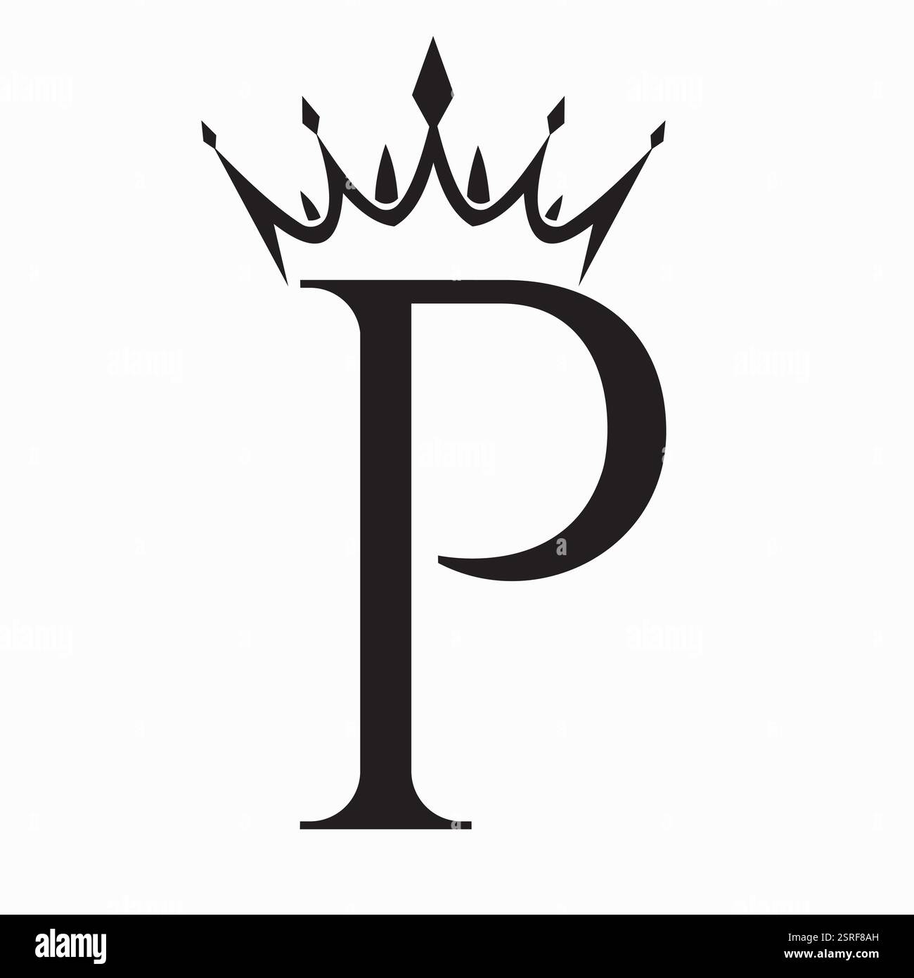 Initial Letter P Crown Logo Concept For Fashion and Beauty Symbol ...
