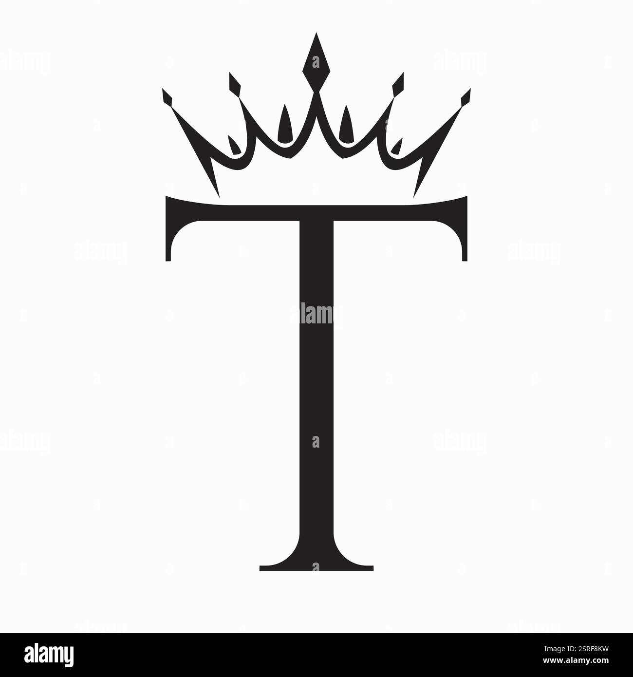 Initial Letter T Crown Logo Concept For Fashion and Beauty Symbol ...