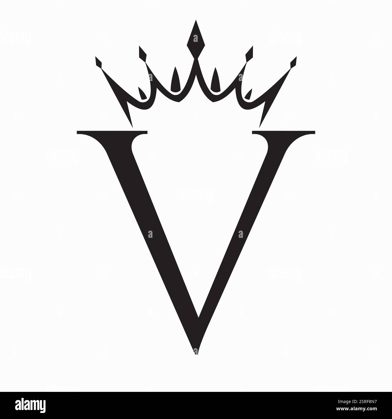 Initial Letter V Crown Logo Concept For Fashion and Beauty Symbol ...
