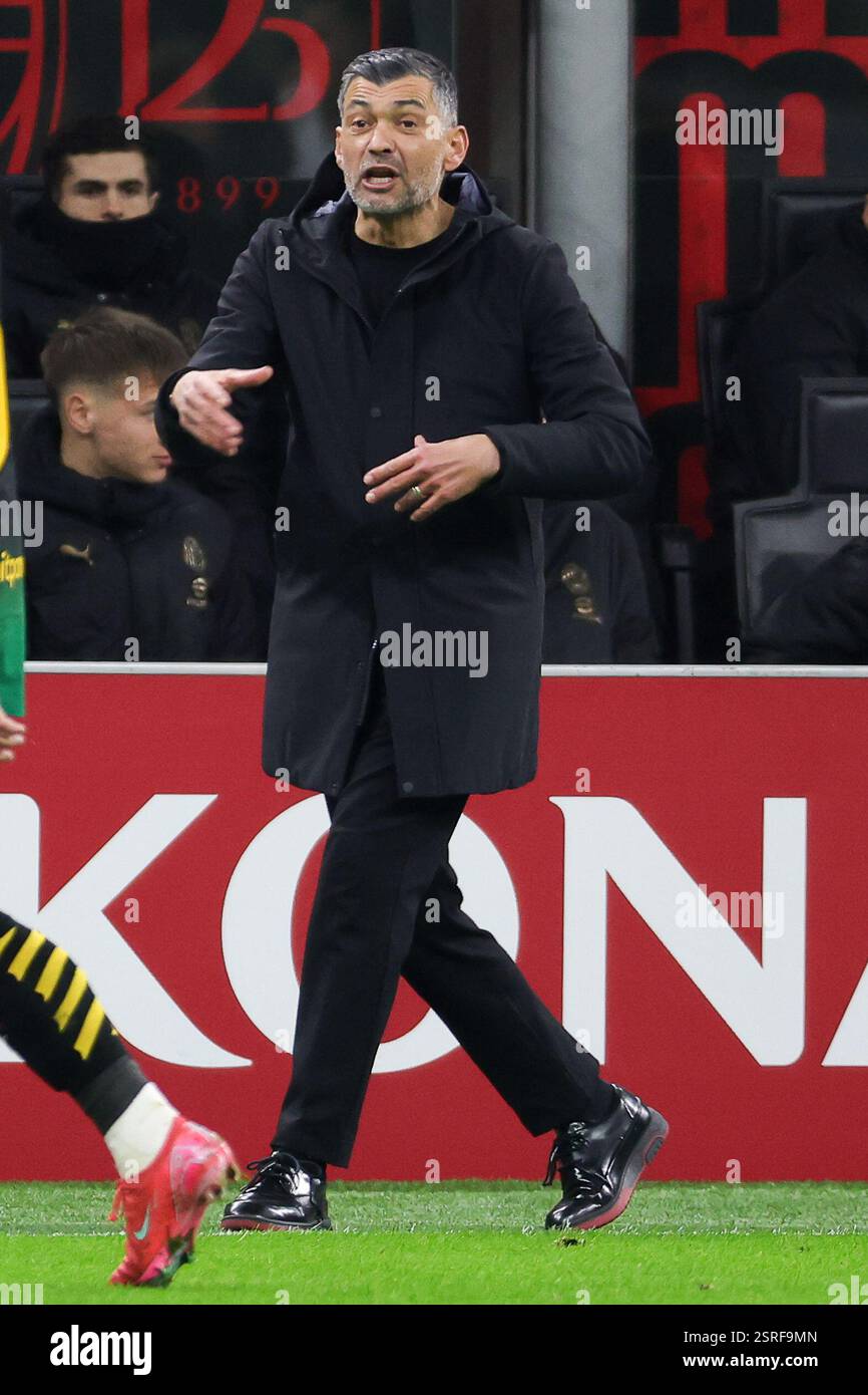 Milano, Italy. 15th Feb, 2025. Sergio Conceicao head coach of AC Milan ...