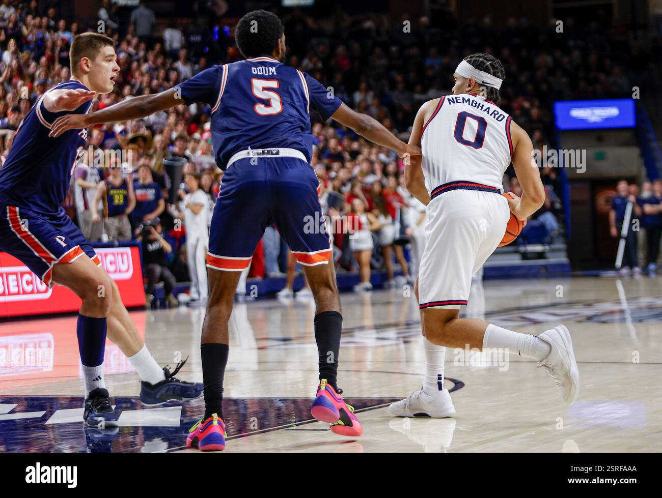 SPOKANE, WA - FEBRUARY 15: Gonzaga Bulldogs guard Ryan Nembhard (0 ...