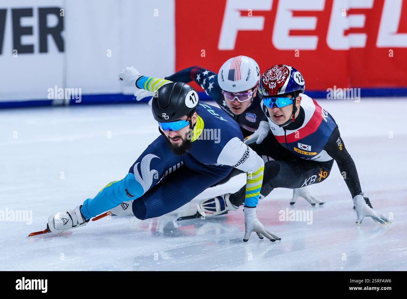Milan, Italy. 14th Feb, 2025. Denis Nikisha of Kazakhstan seen in ...