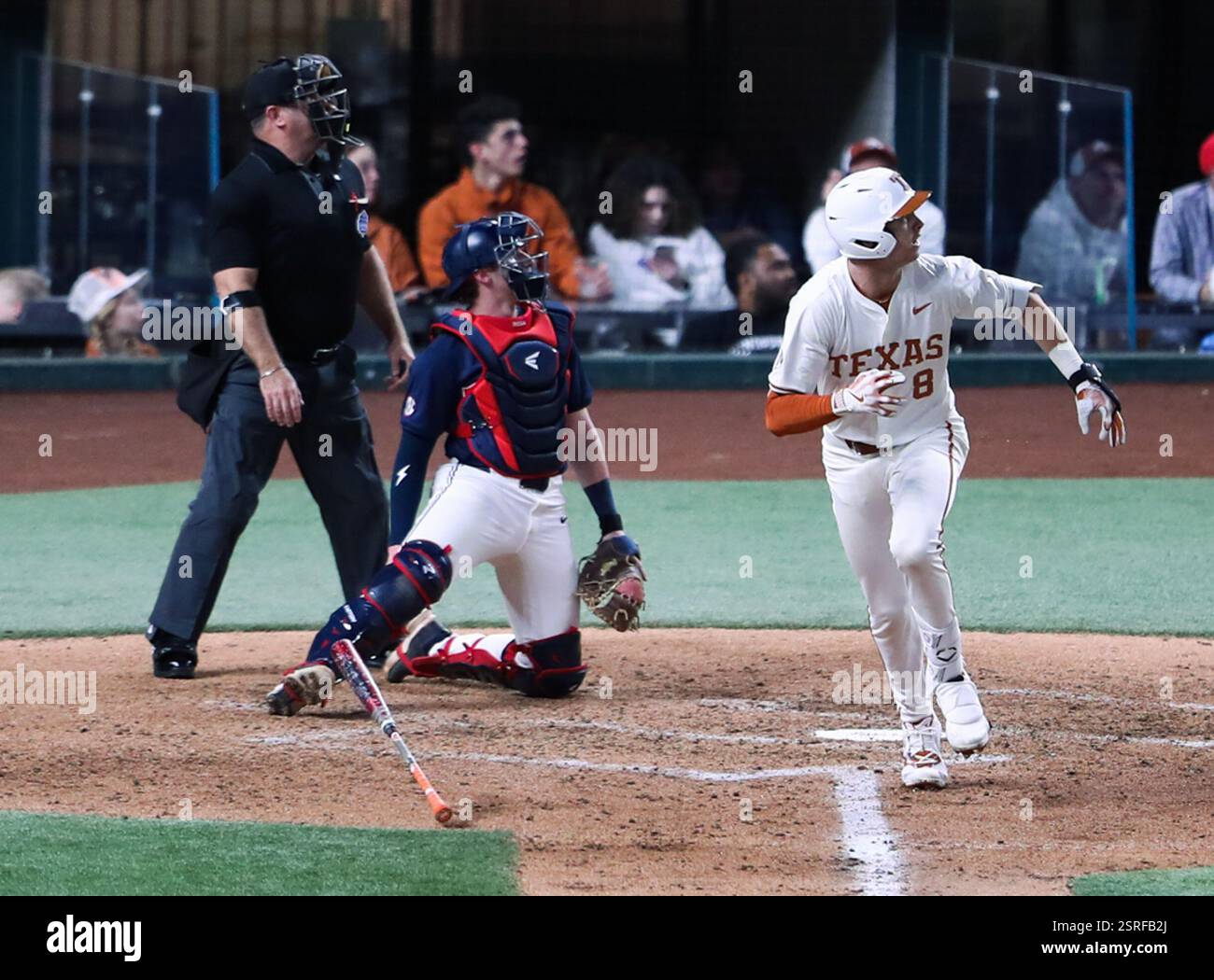 Arlington, Texas, USA. 15th Feb, 2025. UT's WILL GASPARINO (8), Ole ...