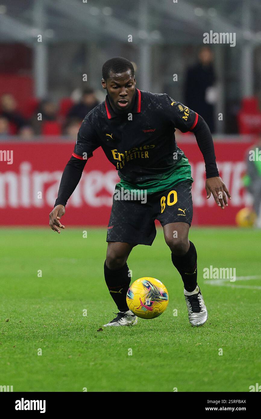 Milano, Italy. 15th Feb, 2025. Yunus Musah of Milan AC during the Italian Serie A soccer match ...