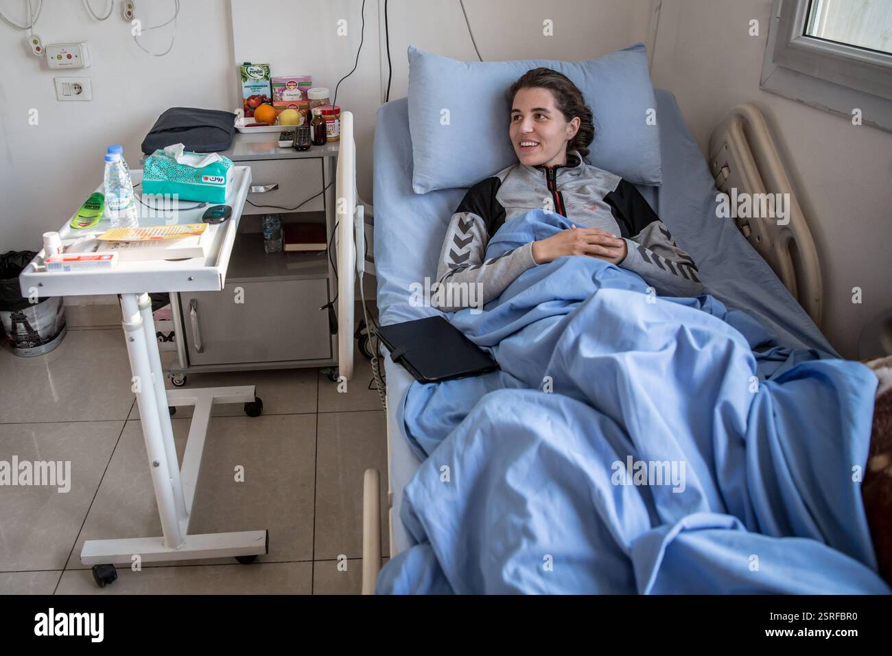 Hasaka, Syria. 13th Feb, 2025. German activist Lea Bunse recovers in ...