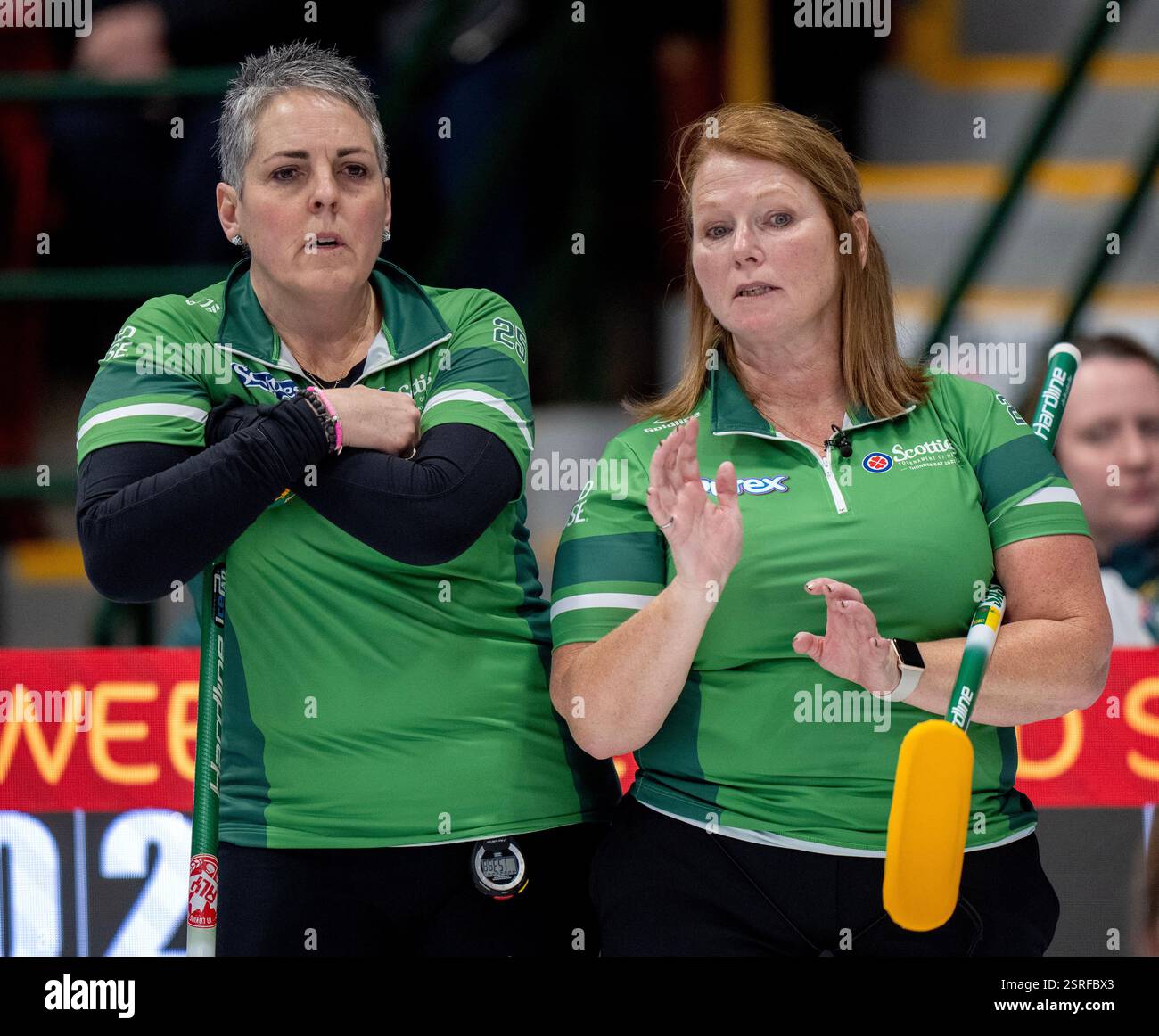 Thunder Bay, Canada. 15th Feb, 2025. Saskatchewan skip Nancy Martin ...