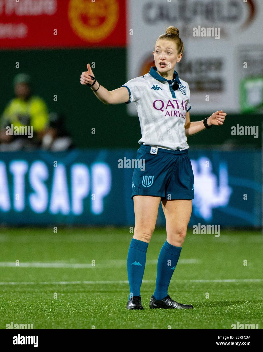 Galway, Ireland. 16th Feb, 2025. Referee Hollie Davidson during the ...