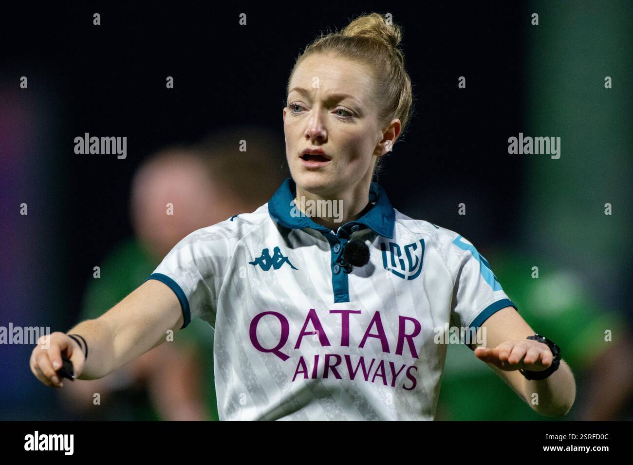 Galway, Ireland. 16th Feb, 2025. Referee Hollie Davidson during the ...