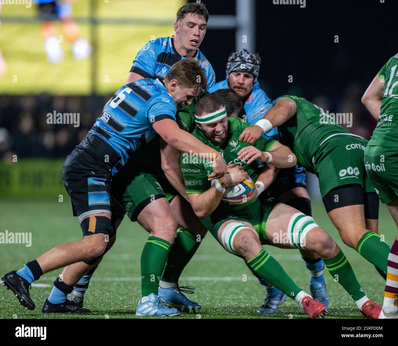 Galway, Ireland. 16th Feb, 2025. Josh Murphy of Connacht tackled by ...