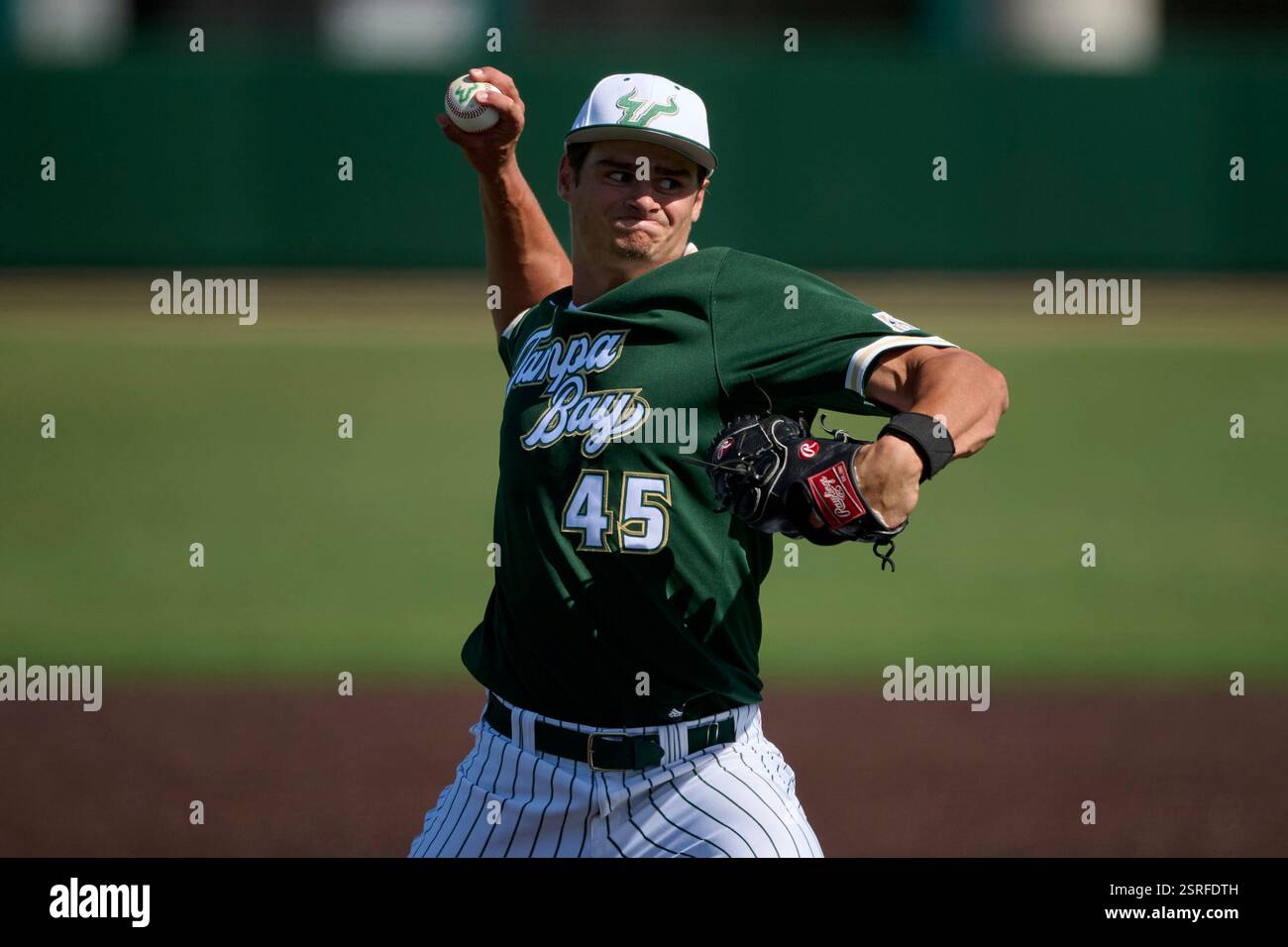 USF Bulls pitcher James Hill (45) during an NCAA baseball game against ...