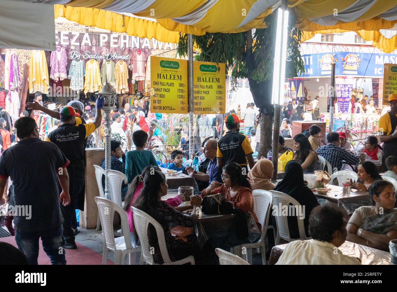 Hyderabad,India,02 February 2025.People enjoy Haleem at Numaish ...