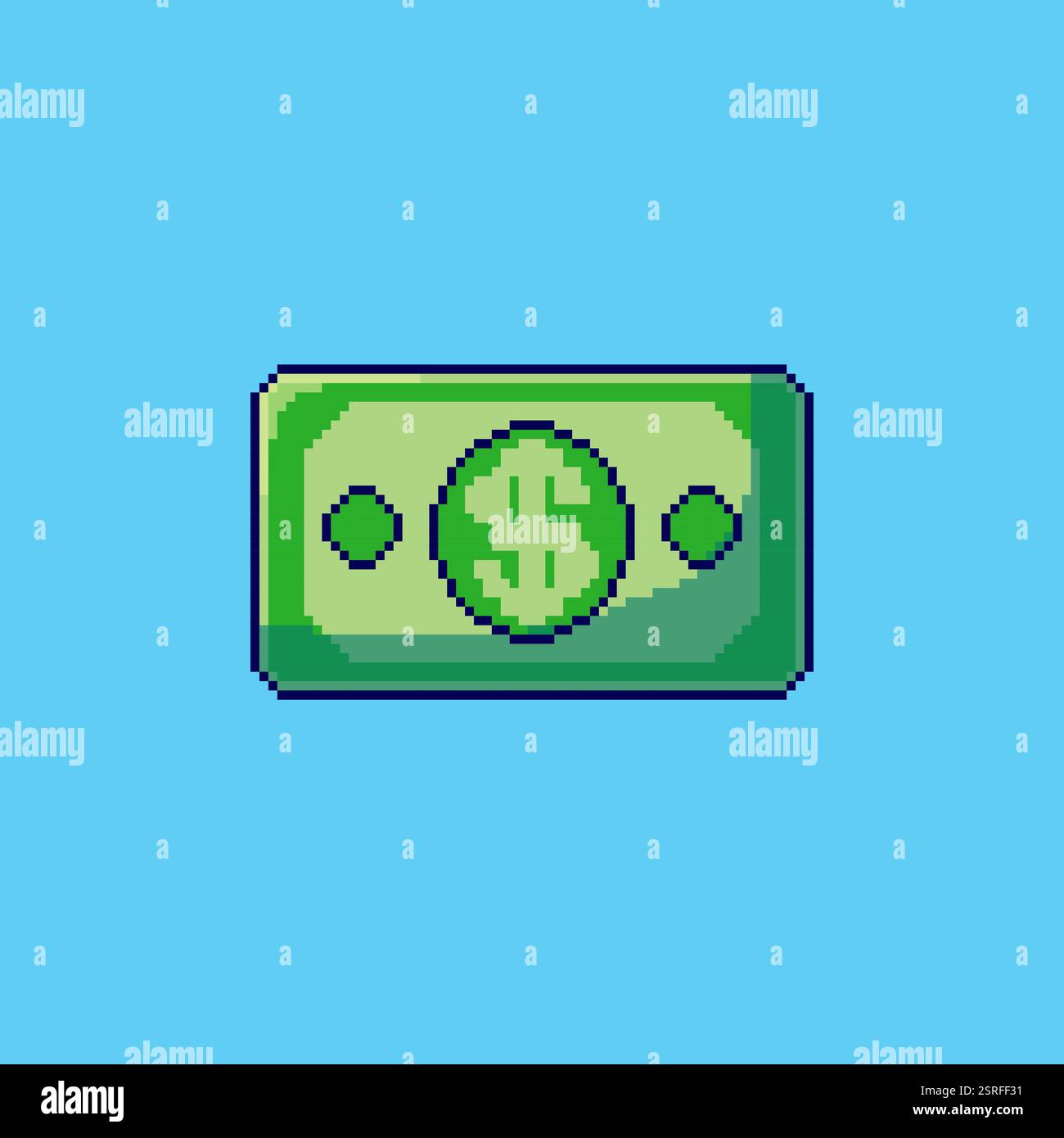 Pixel art Dollar Bill game asset design Stock Vector Image & Art - Alamy