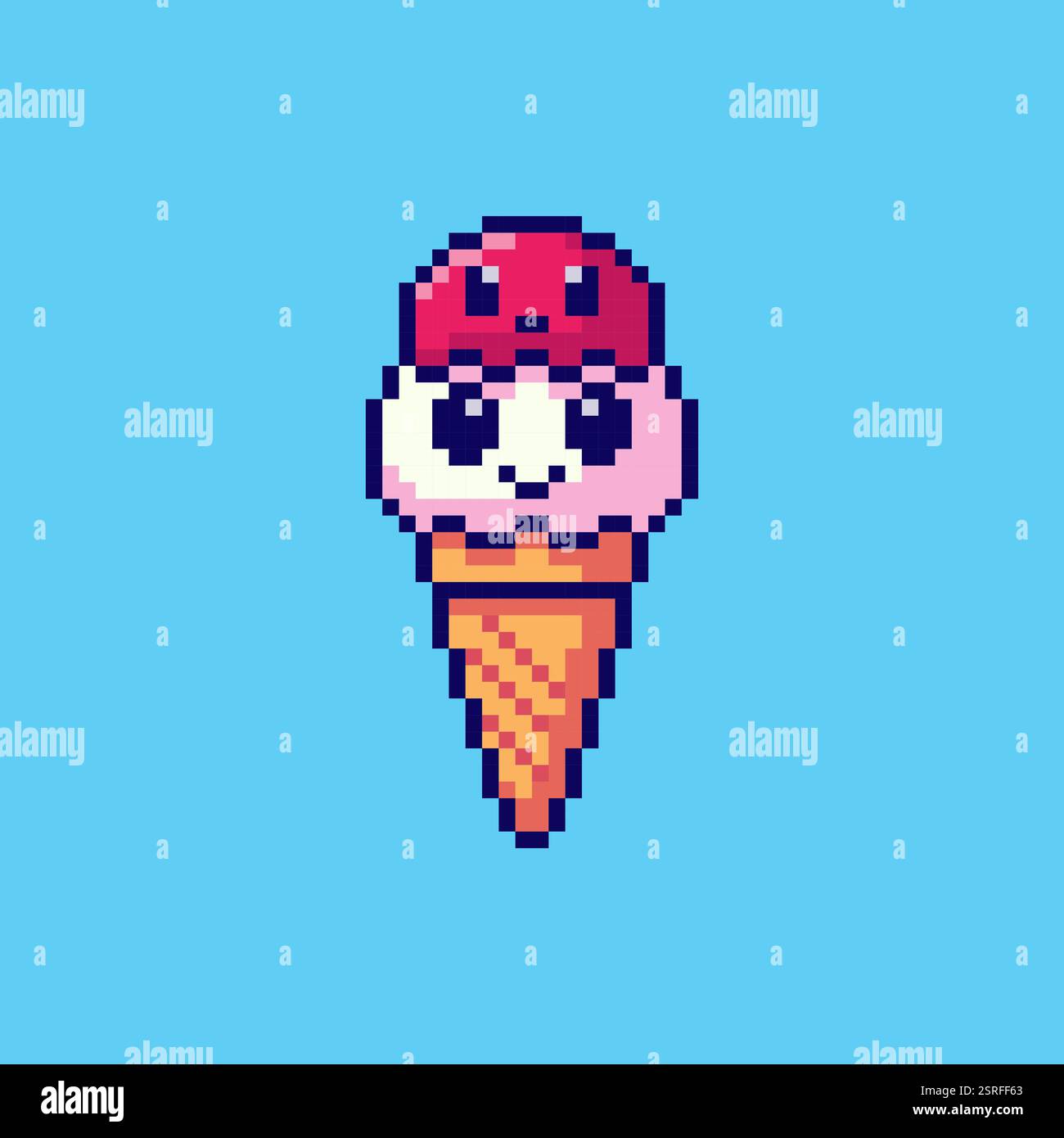 Pixel art Cute Ice Cream game asset design Stock Vector Image & Art - Alamy