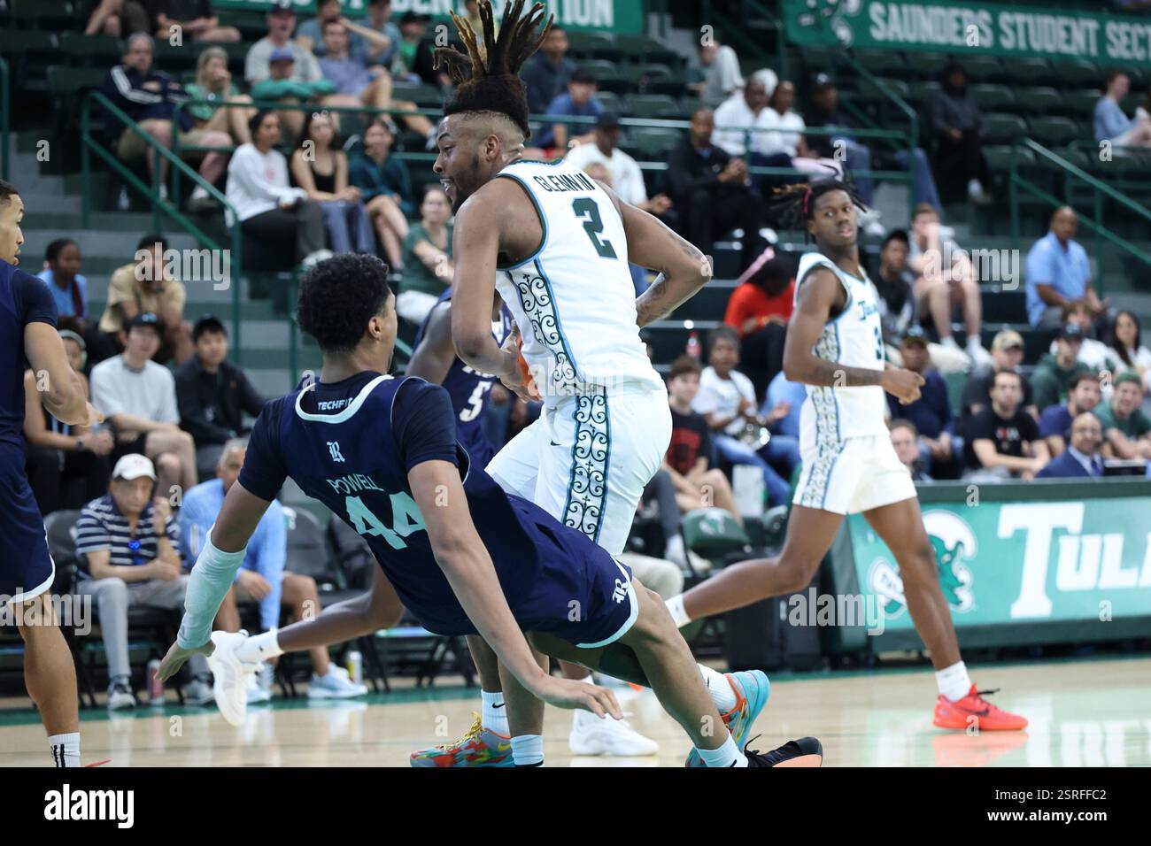 New Orleans, United States. 15th Feb, 2025. Rice Owls forward Caden ...