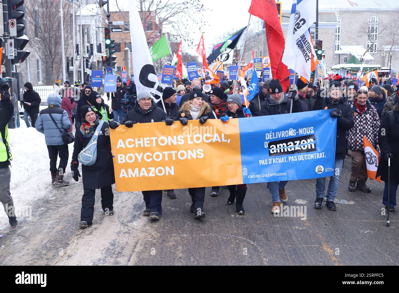 Montreal, Canada. 15th Feb, 2025. Persons taking part during a ...