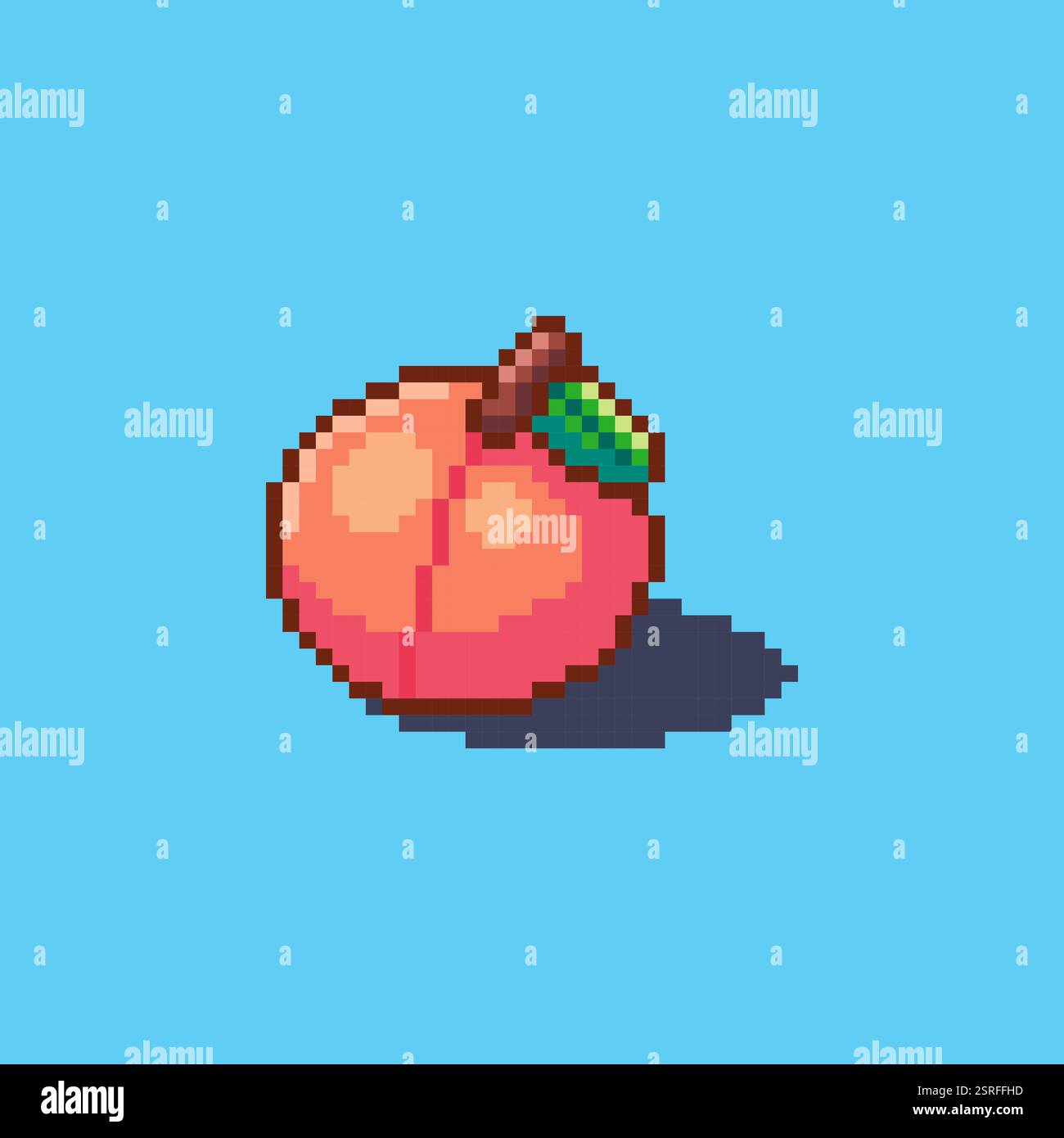 Pixel art Peach Fruit game asset design Stock Vector Image & Art - Alamy