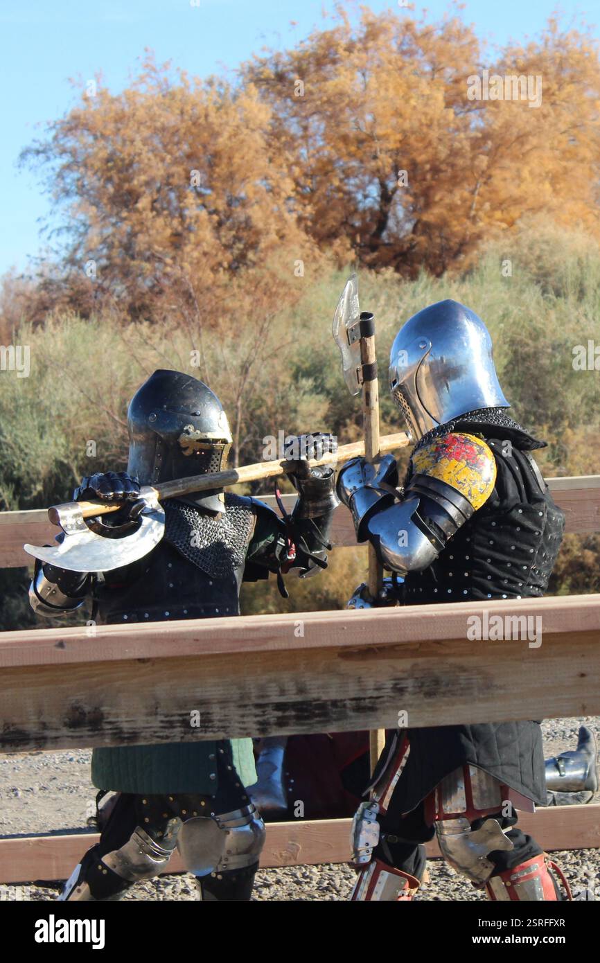Live action armored combat at the Medieval Faire Stock Photo - Alamy