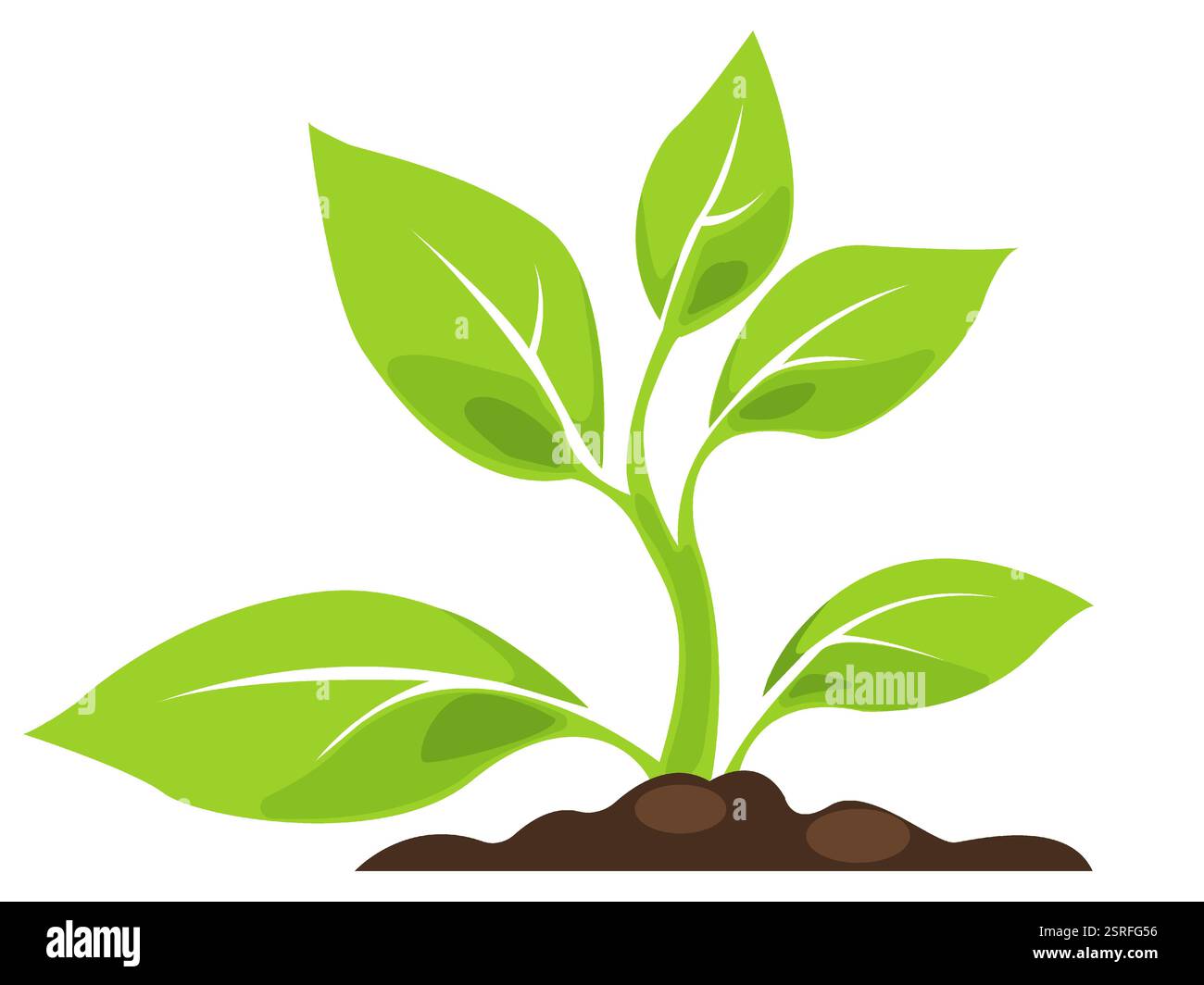 Growing green plant illustration representing nature and environmental ...