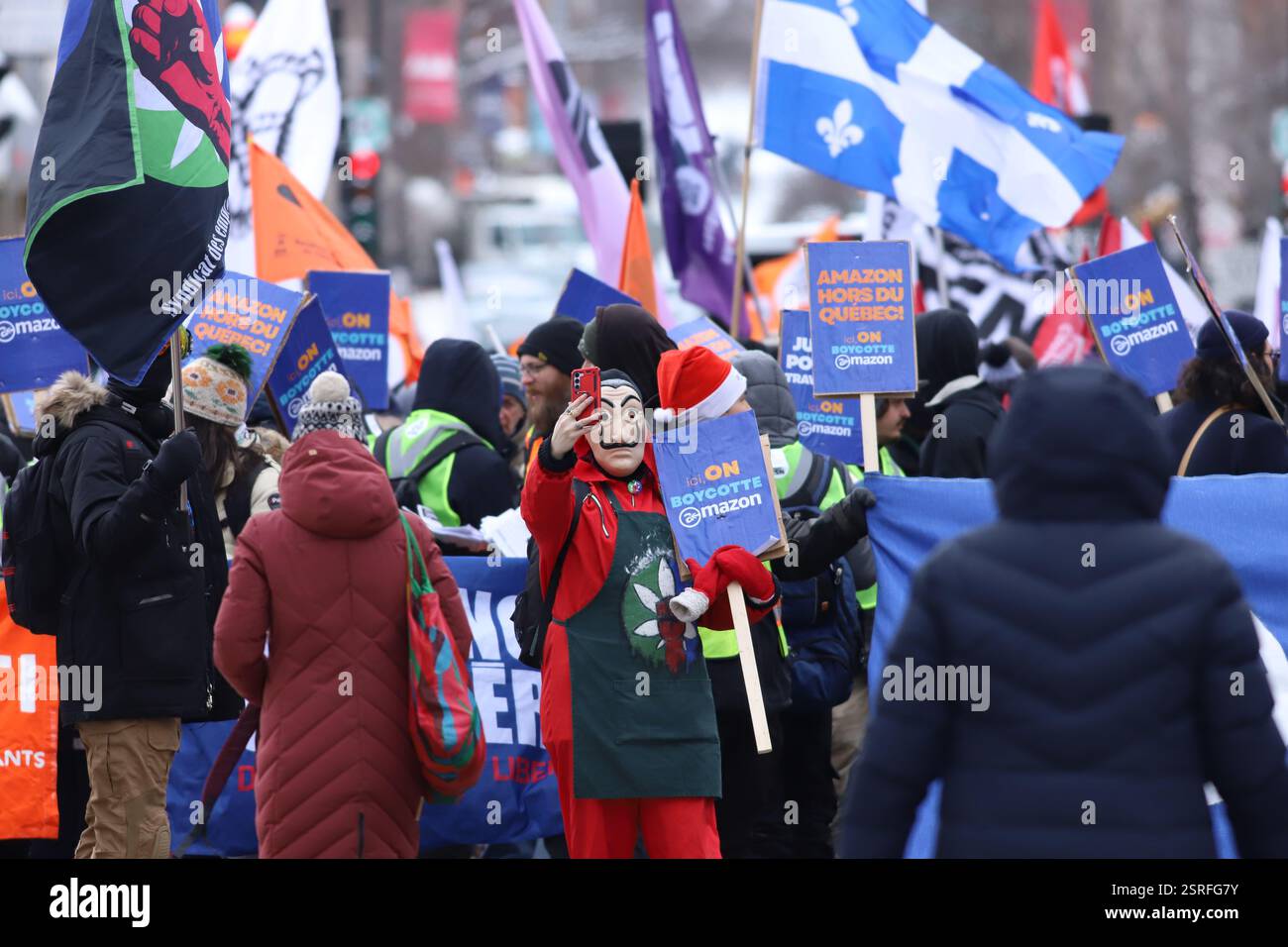 Montreal, Canada. 15th Feb, 2025. Persons taking part during a ...