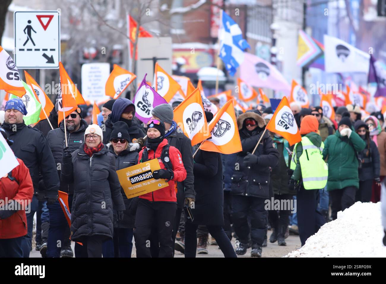 Montreal, Canada. 15th Feb, 2025. Persons taking part during a ...