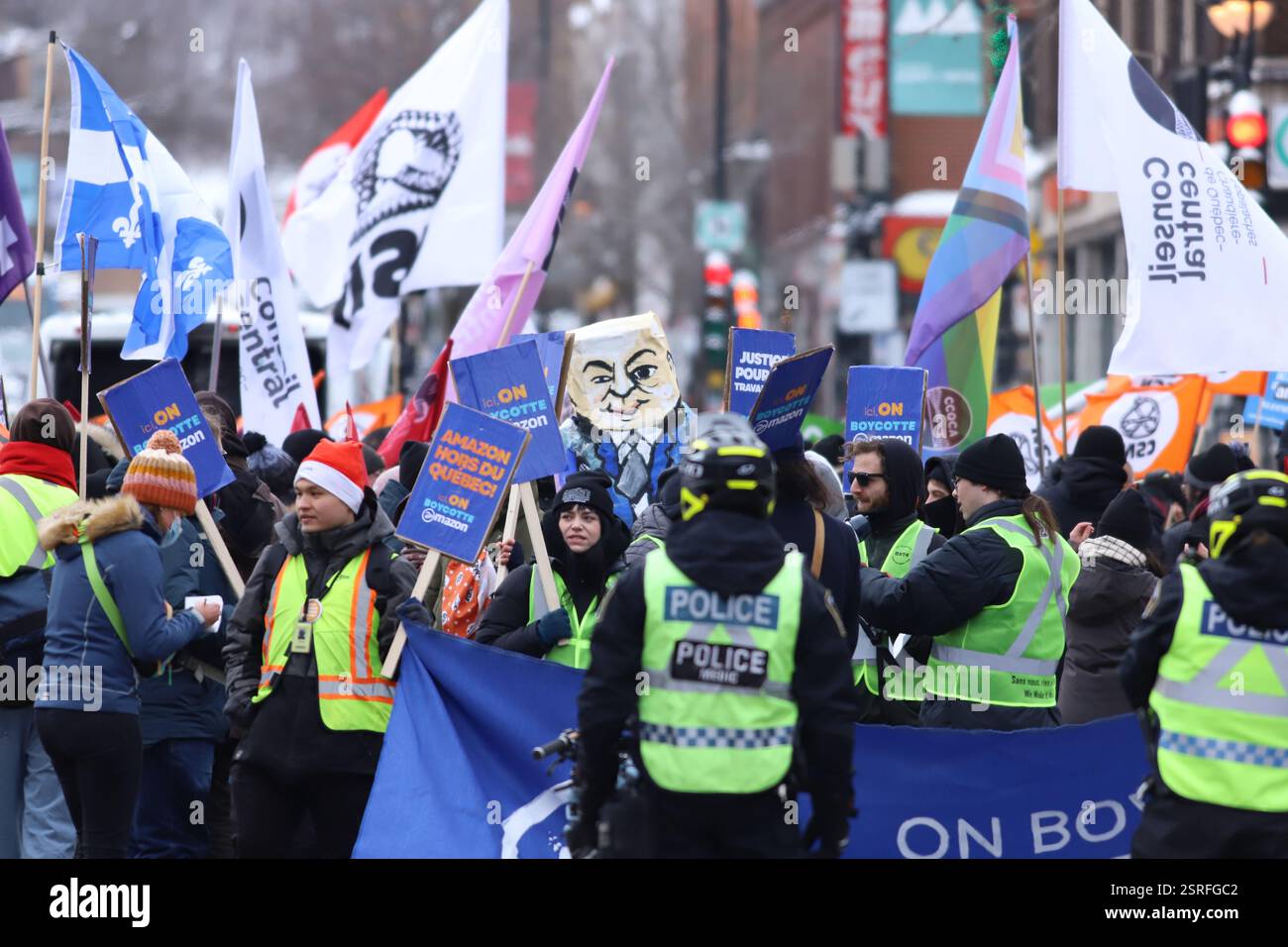 Montreal, Canada. 15th Feb, 2025. Persons taking part during a ...