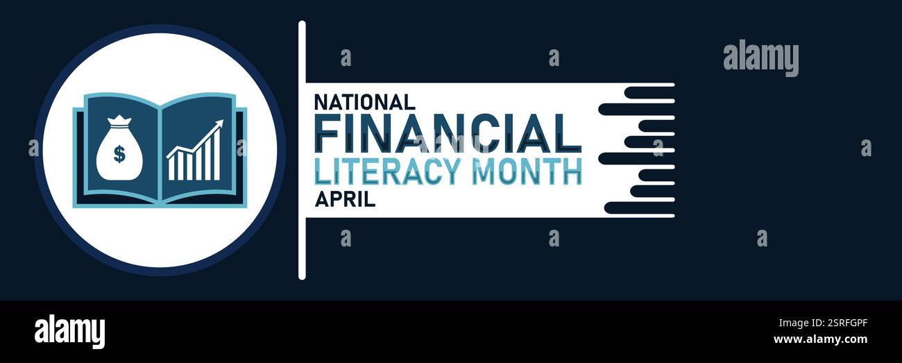 National Financial Literacy Month. April. Suitable for greeting card ...
