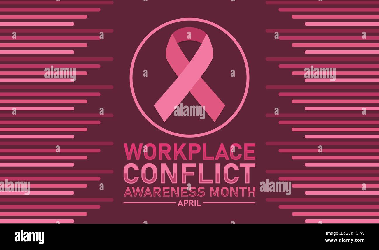 Workplace Conflict Awareness Month wallpaper with shapes and typography ...