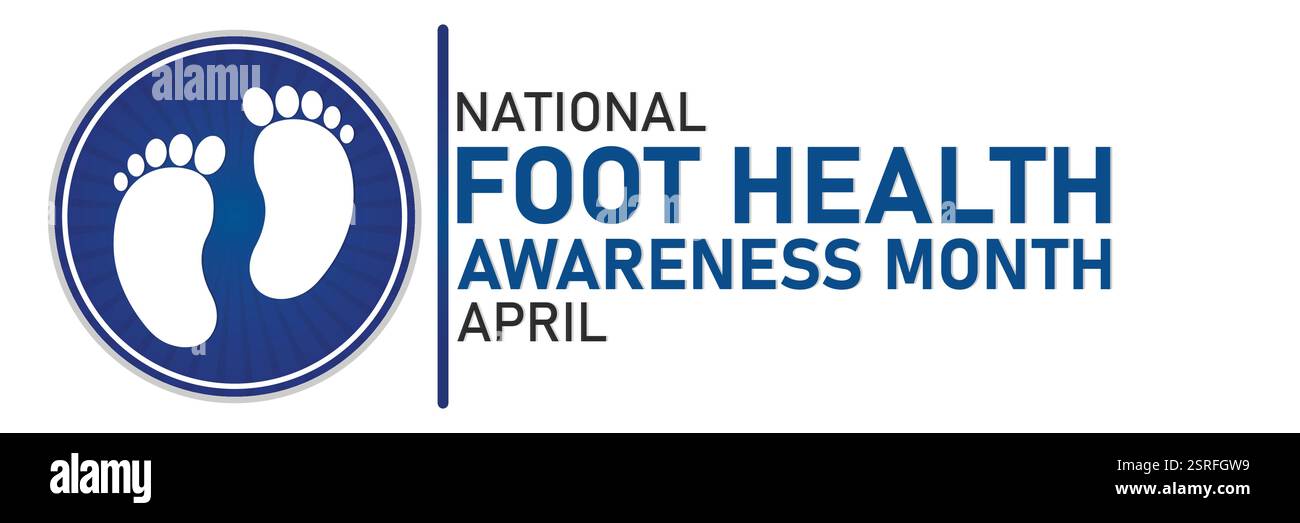 National Foot Health Awareness Month. April. Suitable for greeting card ...