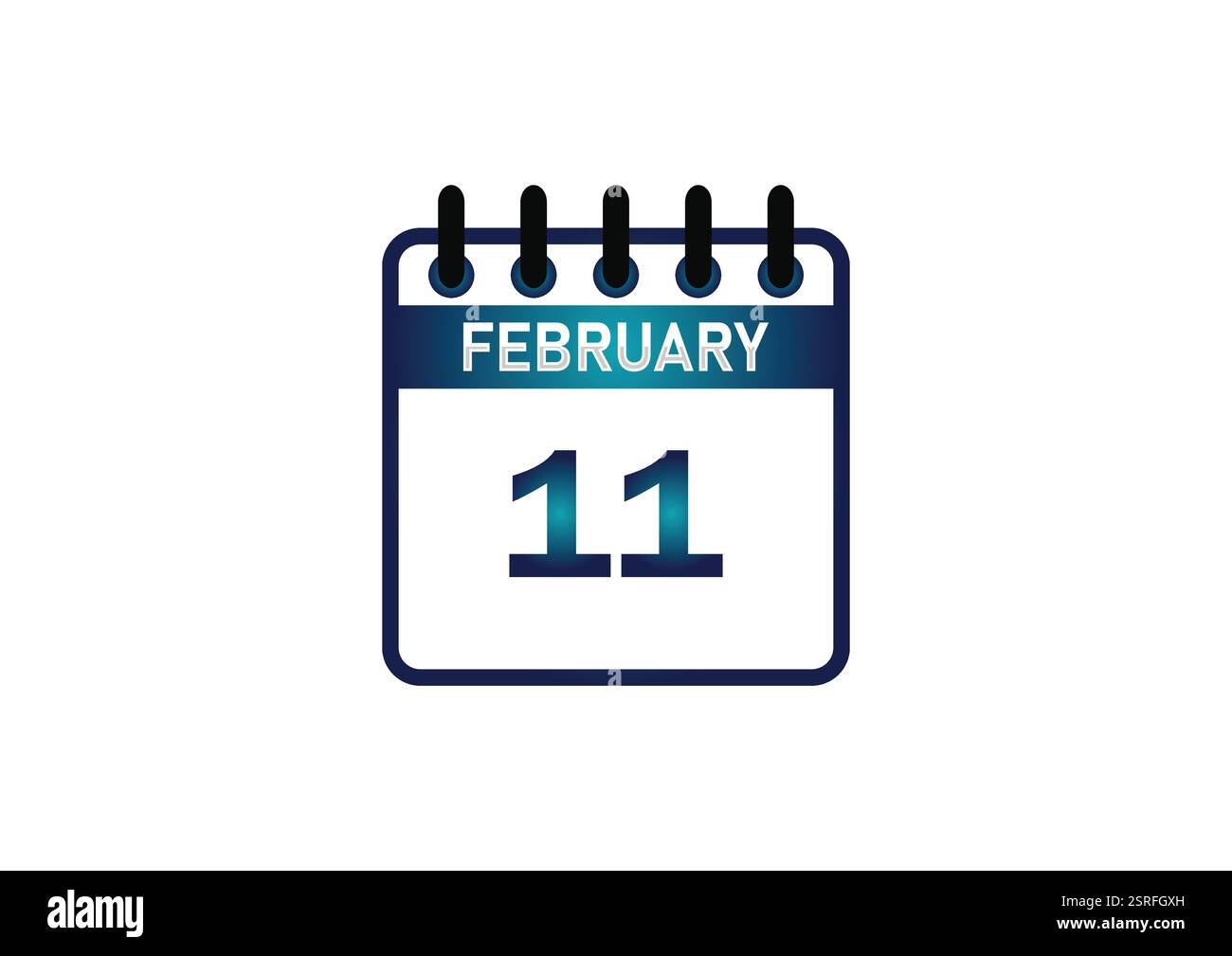 February 11, Calendar icon and Time planner Daily Calendar reminder ...