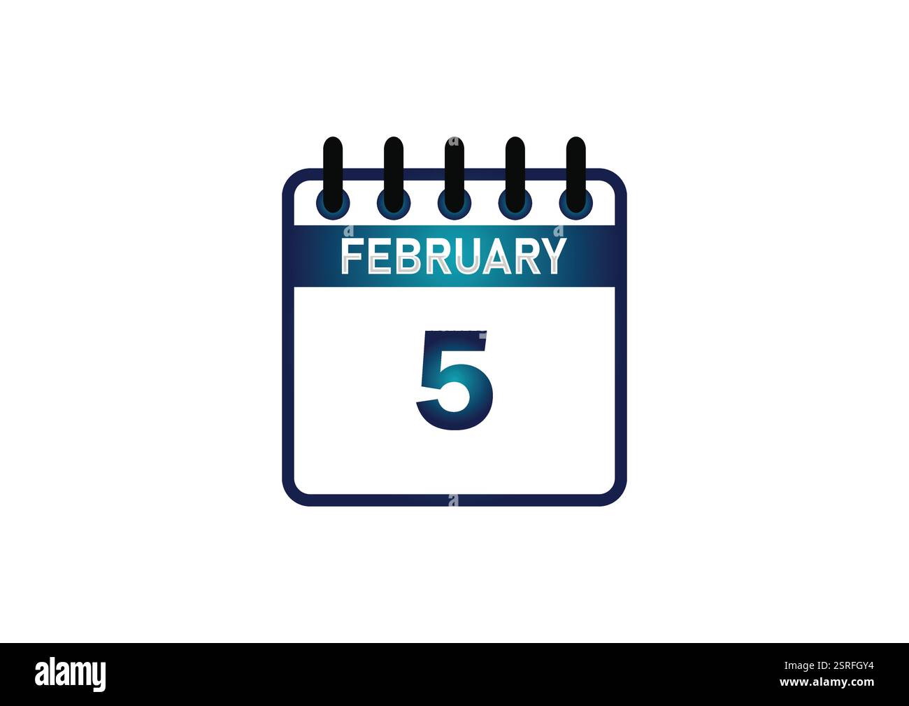 February 5, Calendar icon and Time planner Daily Calendar reminder ...