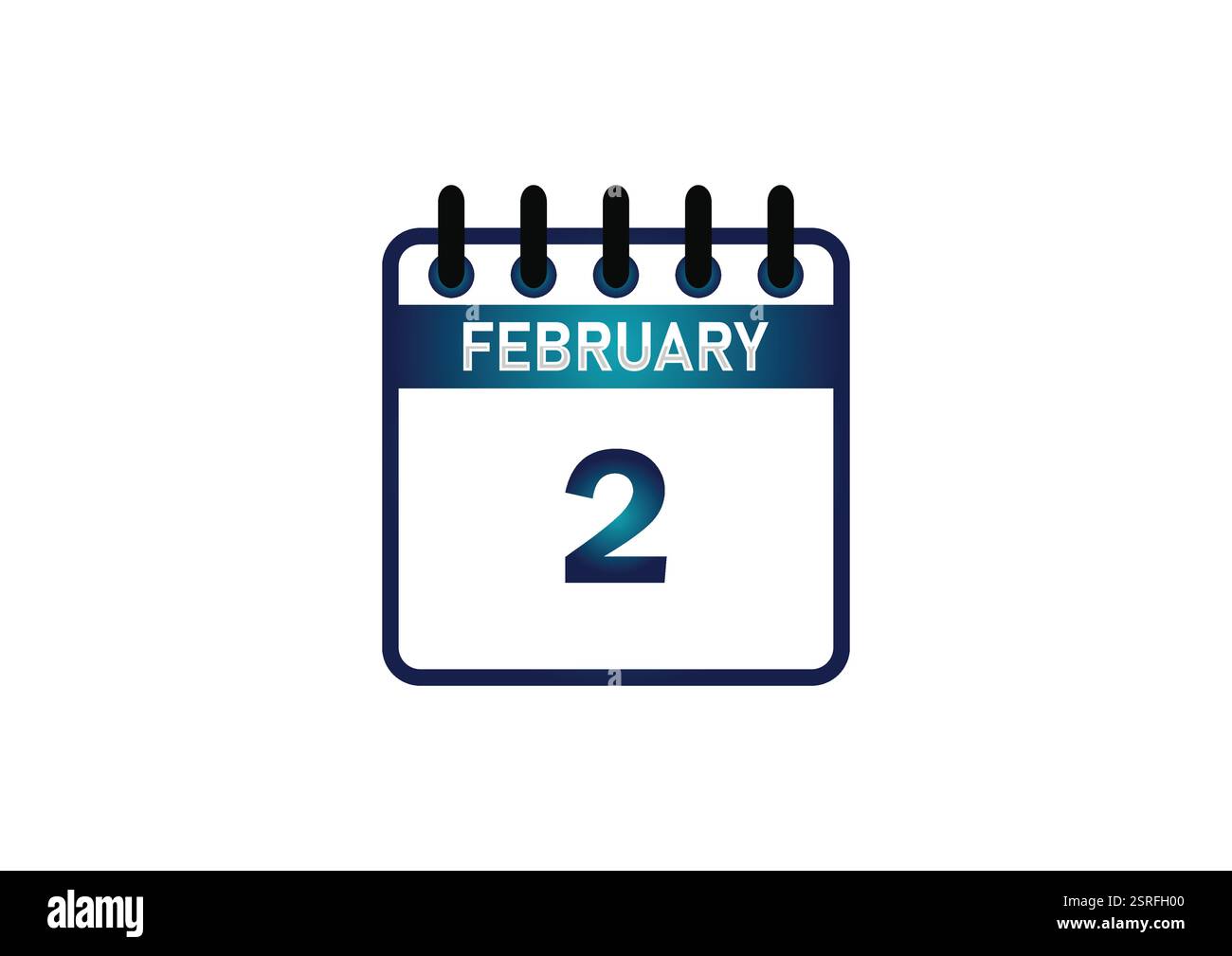 February 2, Calendar icon and Time planner Daily Calendar reminder ...