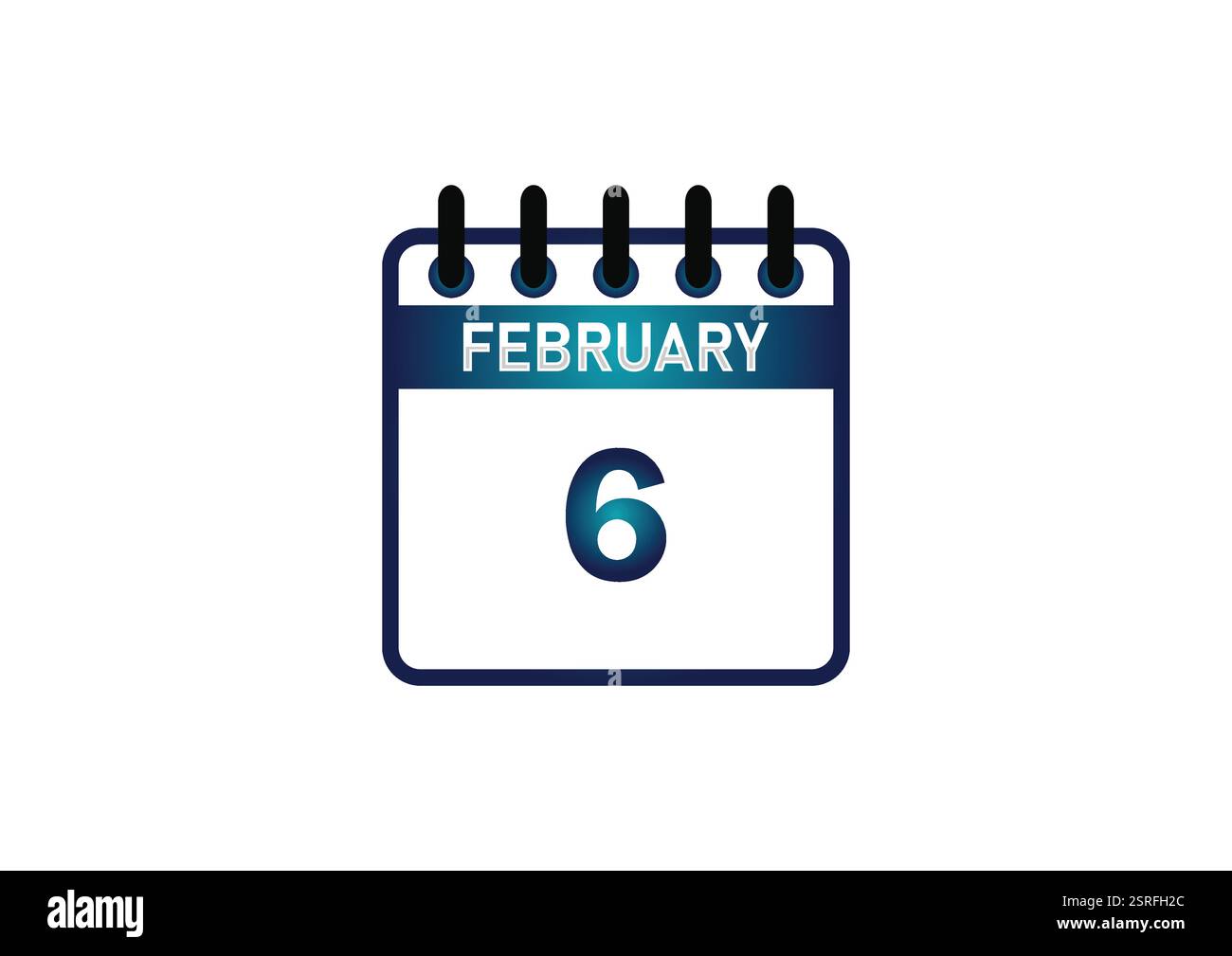 February 6, Calendar icon and Time planner Daily Calendar reminder ...