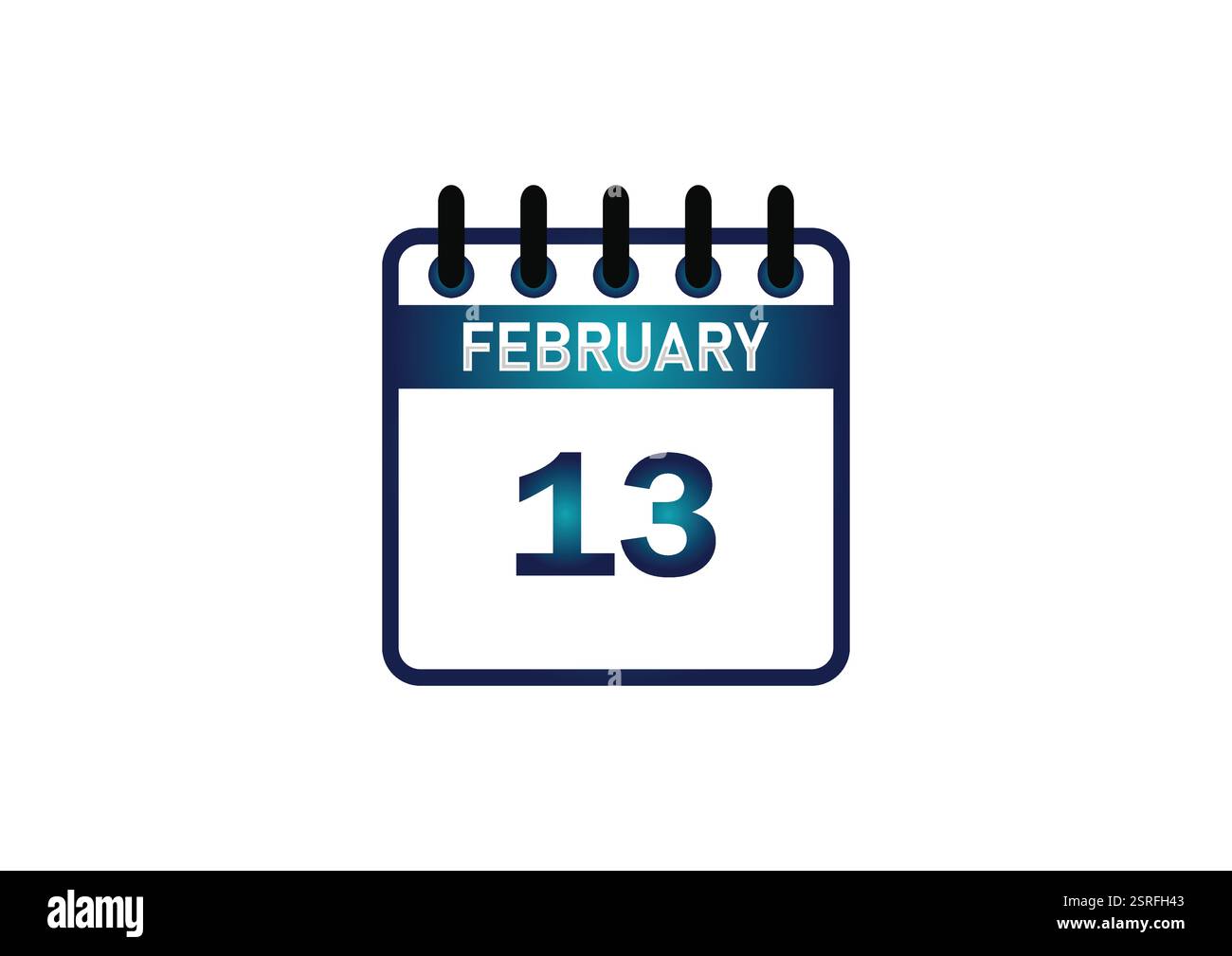 February 13, Calendar icon and Time planner Daily Calendar reminder ...