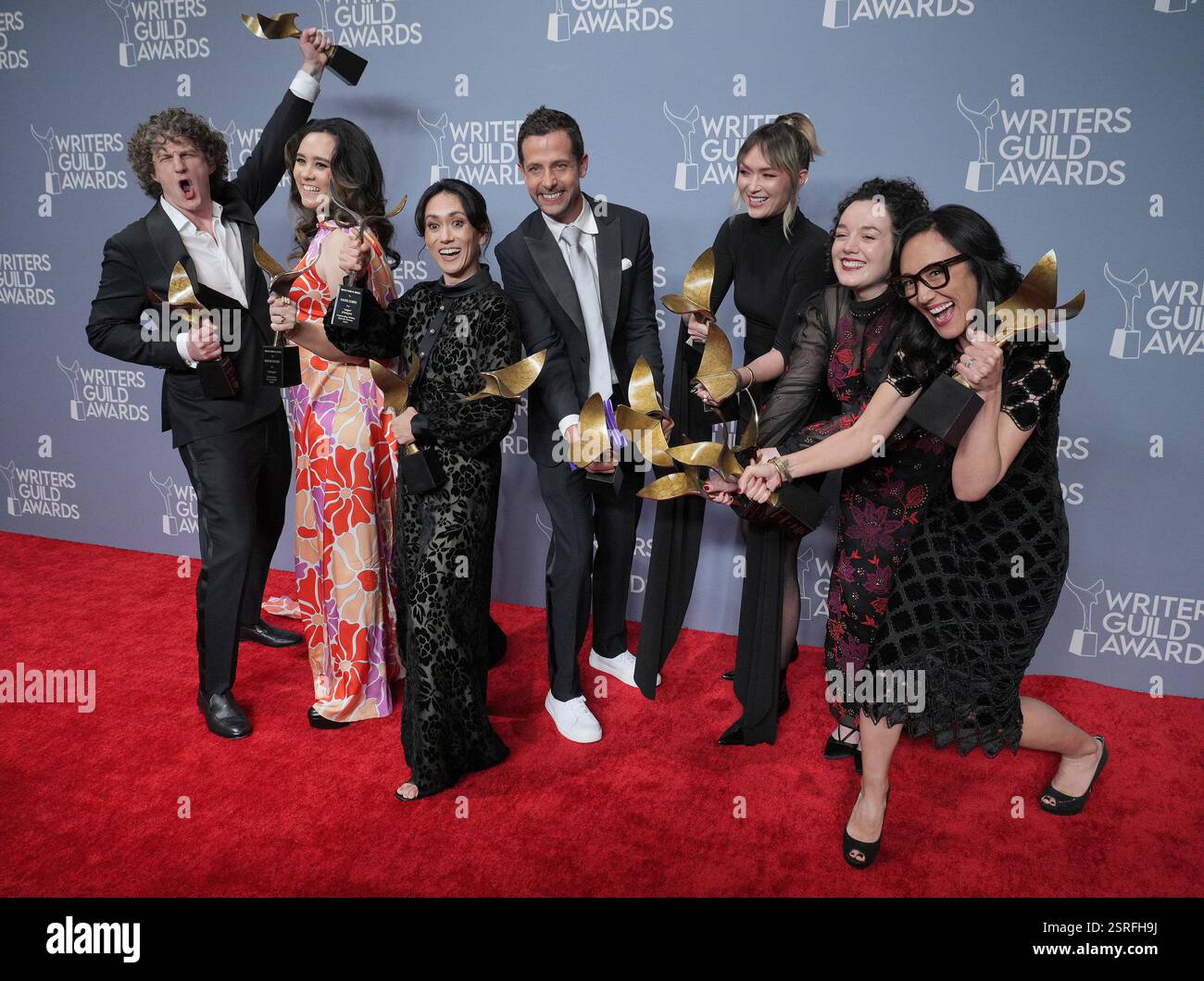 Los Angeles, USA. 15th Feb, 2025. (L-R) Matt Lambert, Maegan Houang ...