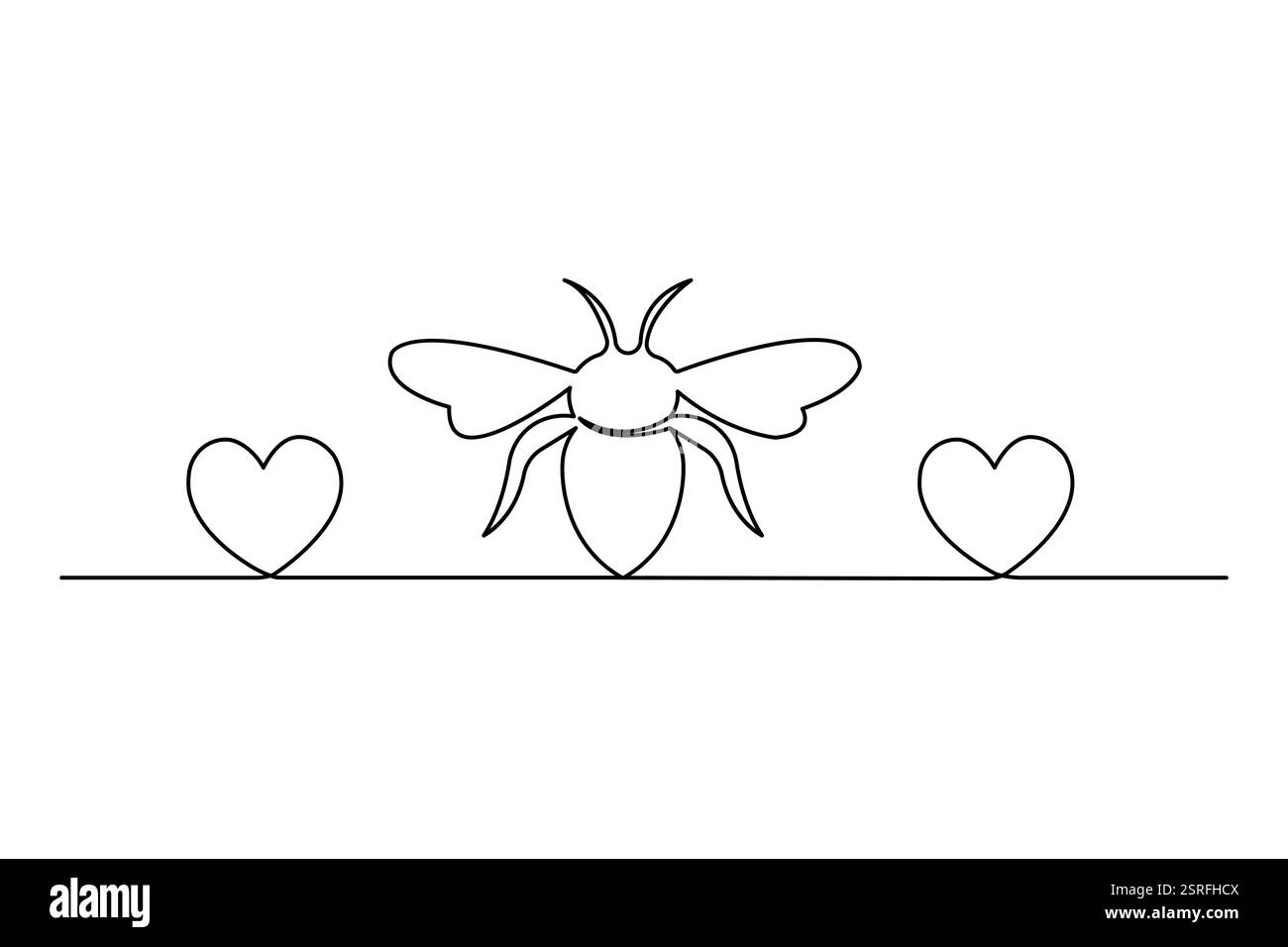 Bee continuous one line drawing and minimalist outline vector icon ...