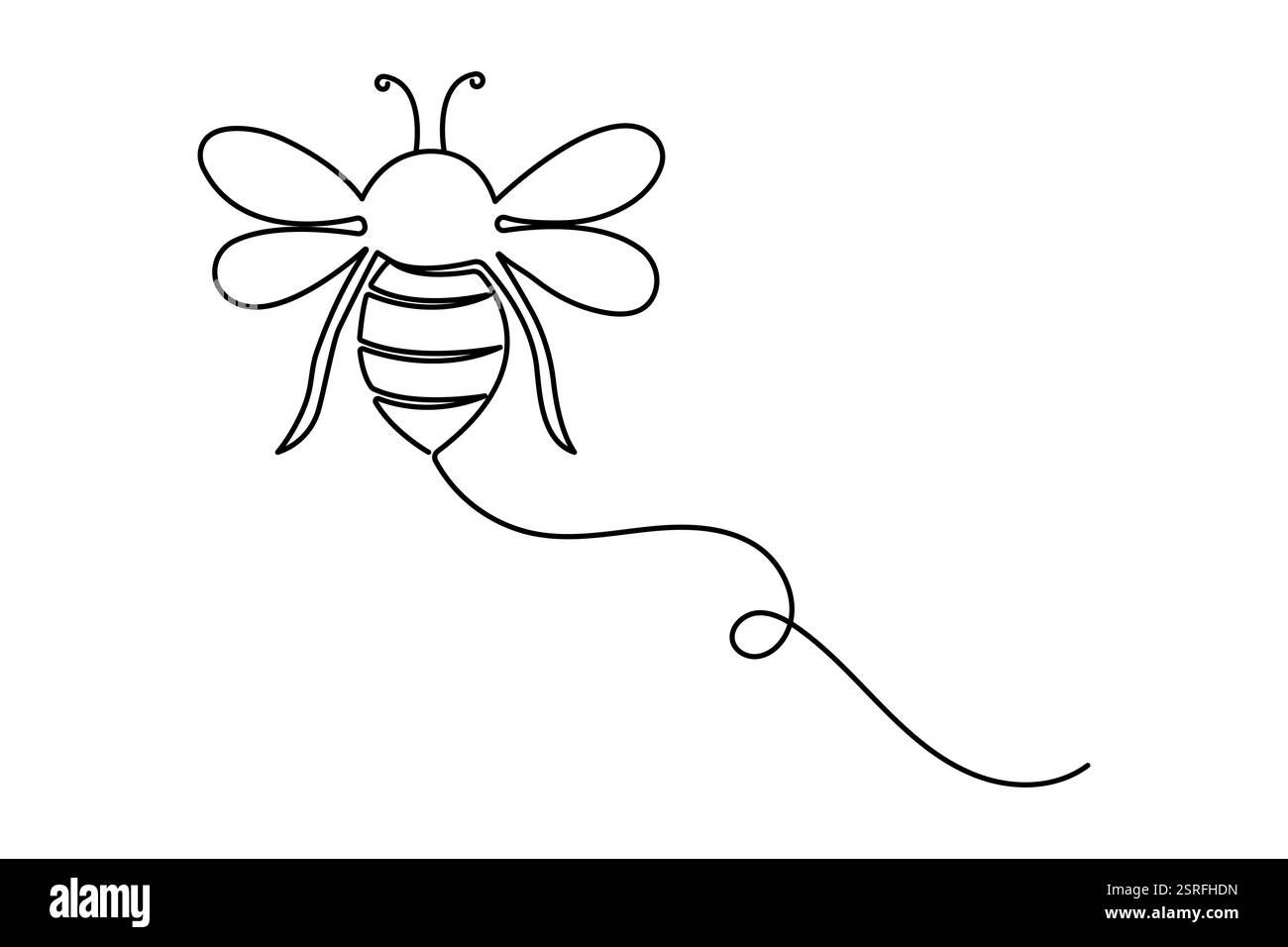 Bee continuous one line drawing and minimalist outline vector icon ...