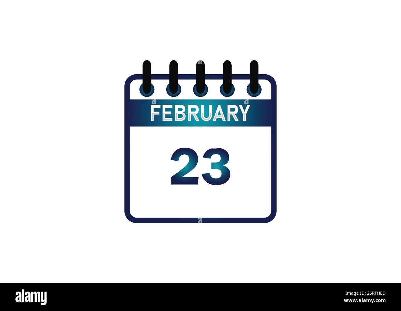 February 23, Calendar icon and Time planner Daily Calendar reminder ...