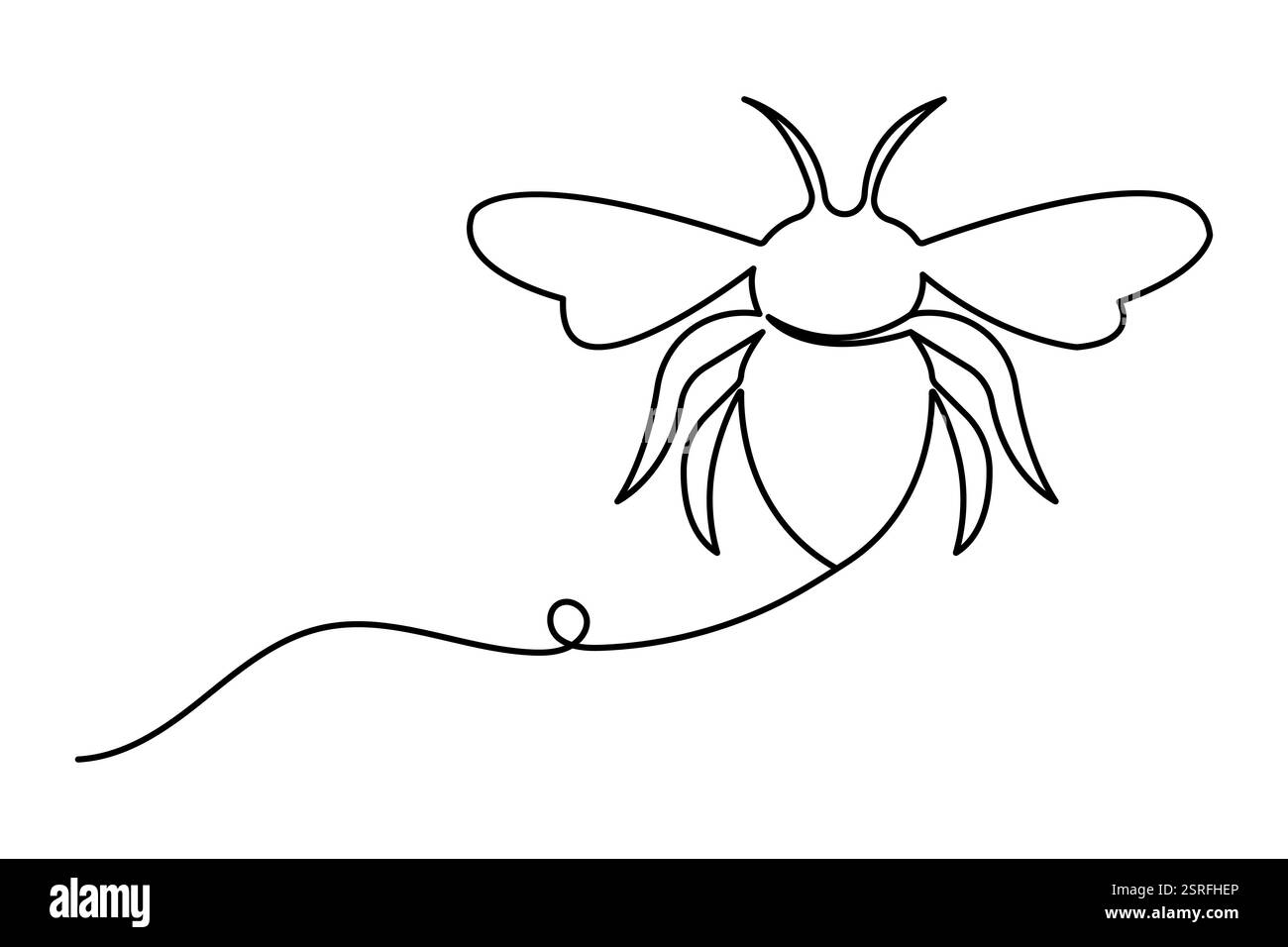 Bee continuous one line drawing and minimalist outline vector icon ...