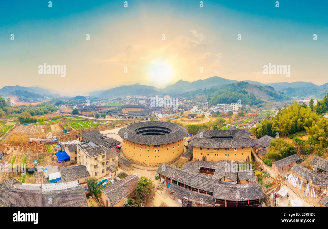 Earth buildings in Zhangzhou City, Fujian Province, China Stock Photo ...